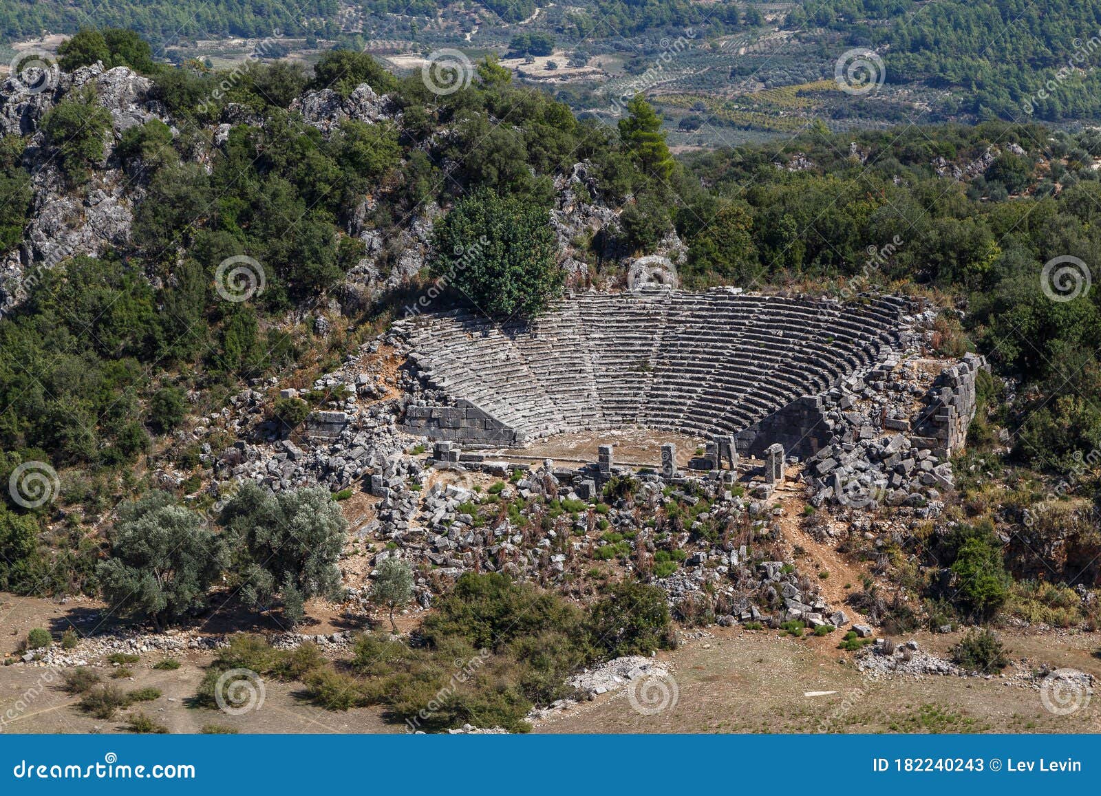 Ruins of Pinara Ancient City Stock Image - Image of sarcophagus, roman ...