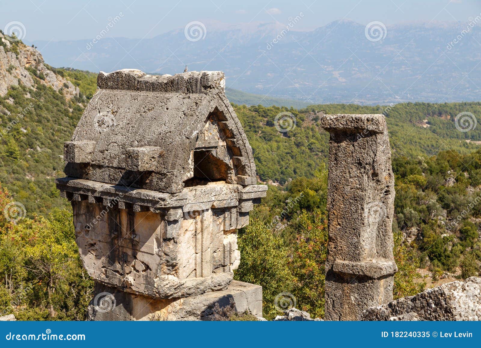 Ruins of Pinara Ancient City Stock Image - Image of sarcophagus ...