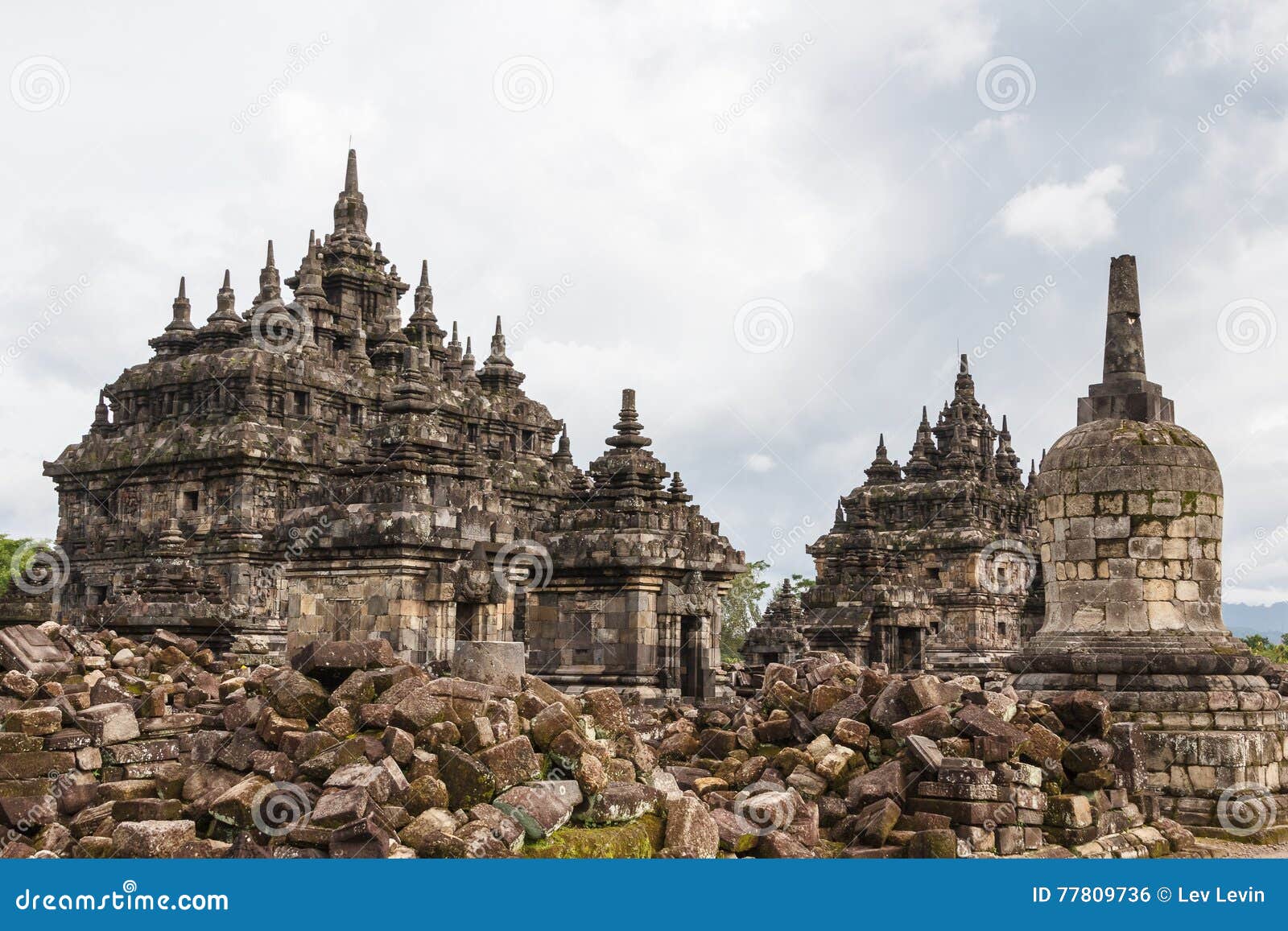 Ruins of Plaosan Temple Complex, Java Island Stock Photo - Image of ...