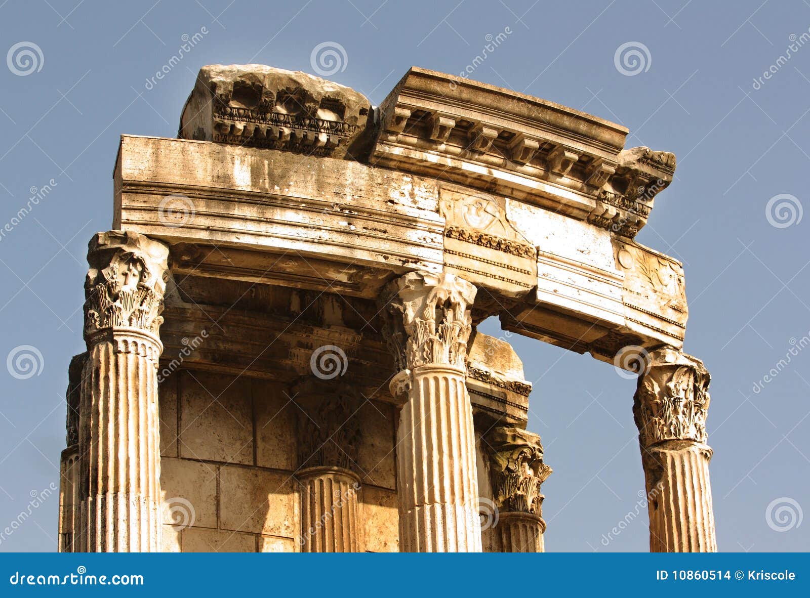 Ruins of a Portico of an Ancient Roman Temple Stock Photo - Image of ...