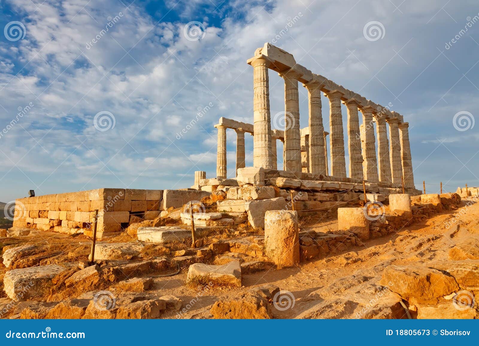 Ruins of Poseidon temple stock image. Image of architecture - 18805673
