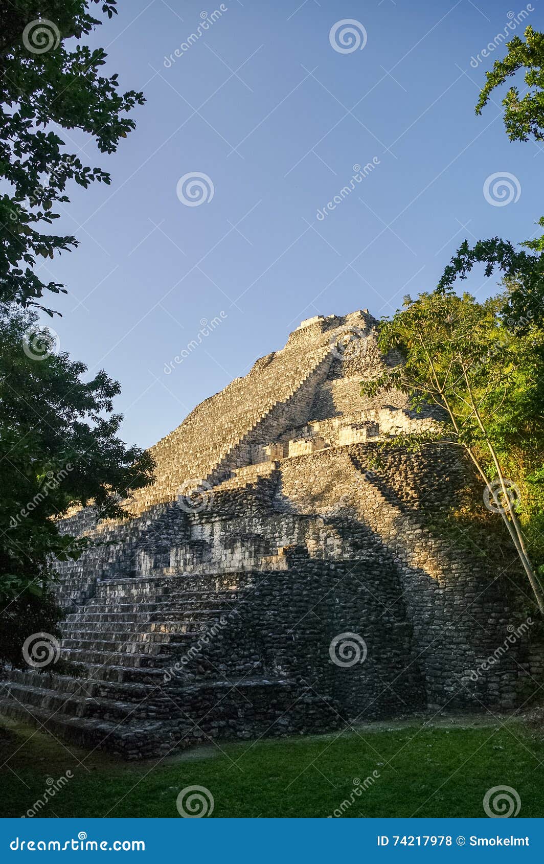 Ruins of Pyramid in the Ancient Mayan City of Becan Stock Photo - Image ...