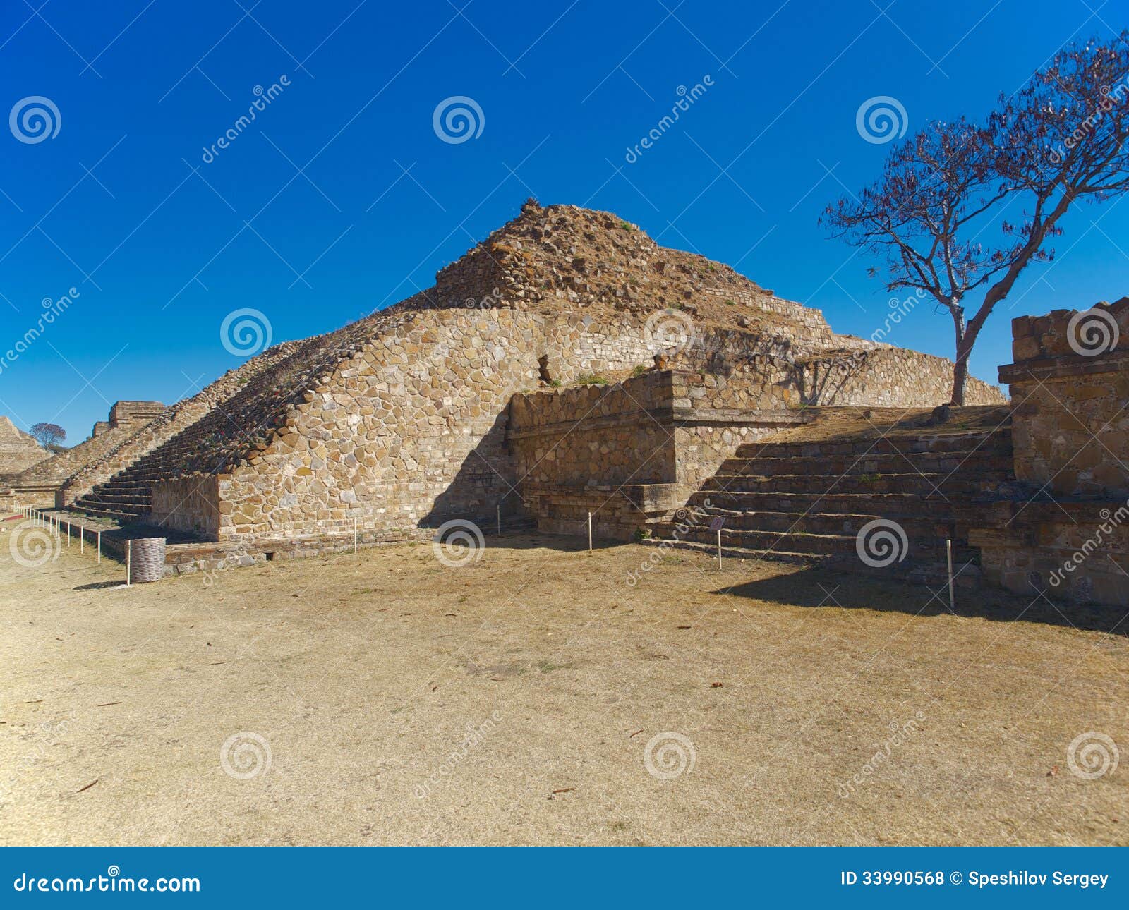 The Ruins of the Pyramids at Monte Alban Stock Photo - Image of place ...