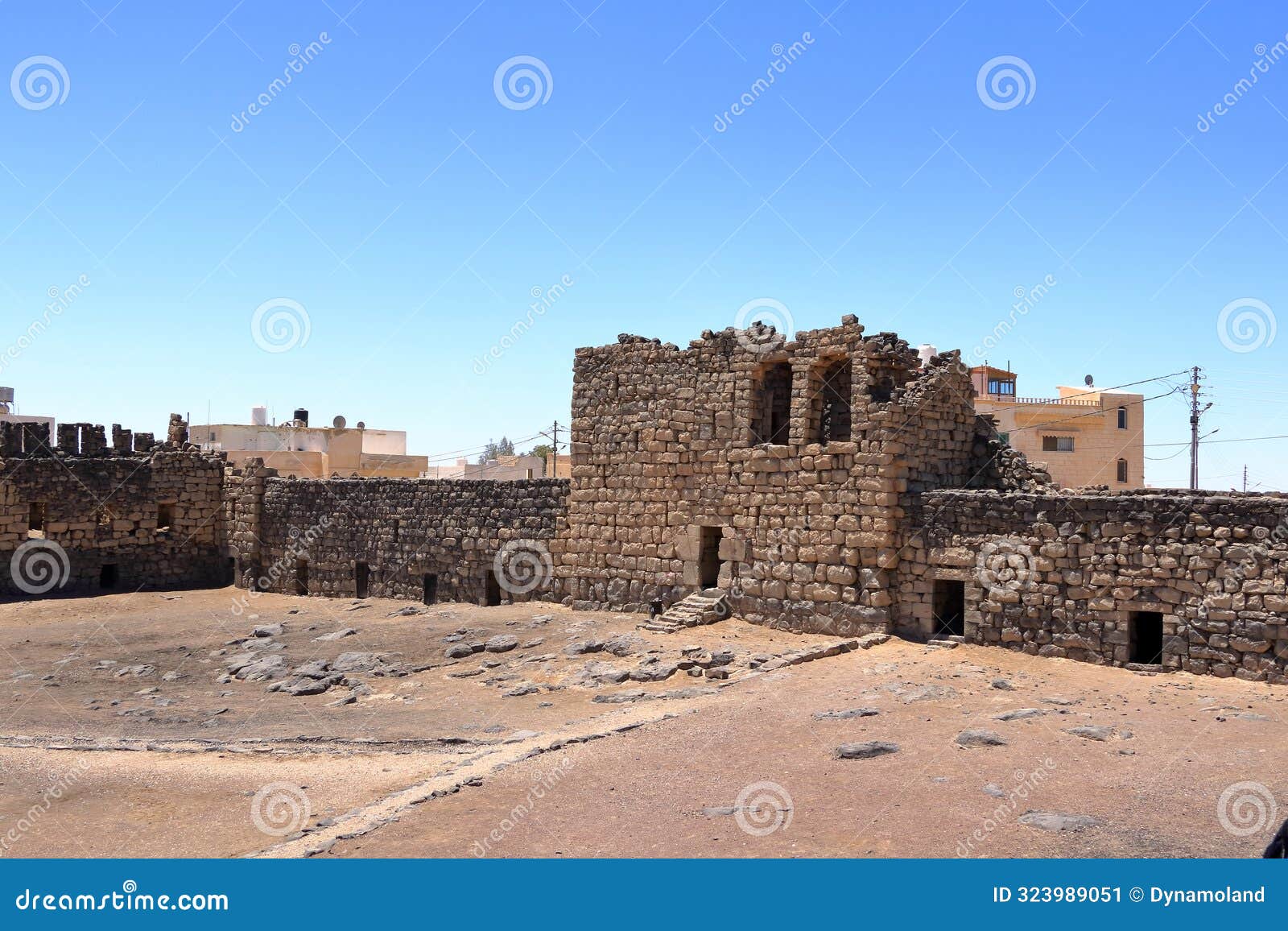 Ruins of Qasr Azraq Castle, Central-eastern Jordan, 100 Km East of ...