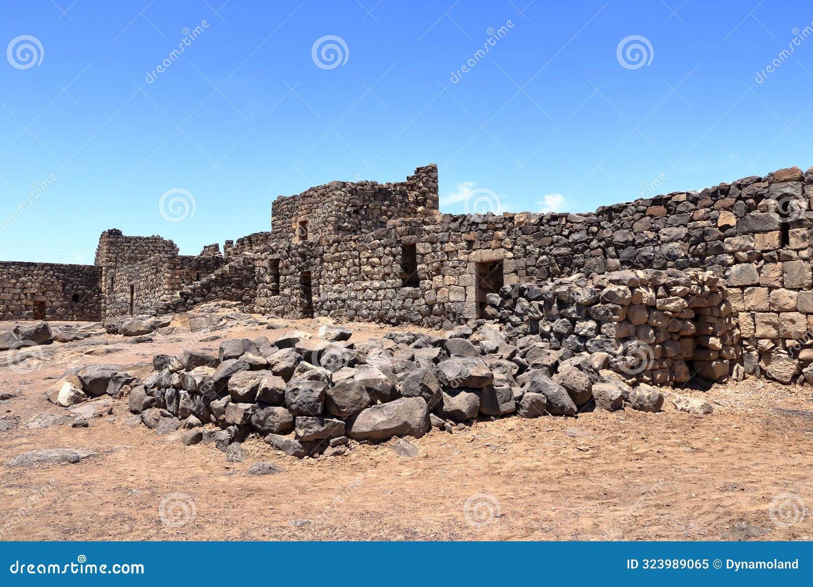 Ruins of Qasr Azraq Castle, Central-eastern Jordan, 100 Km East of ...
