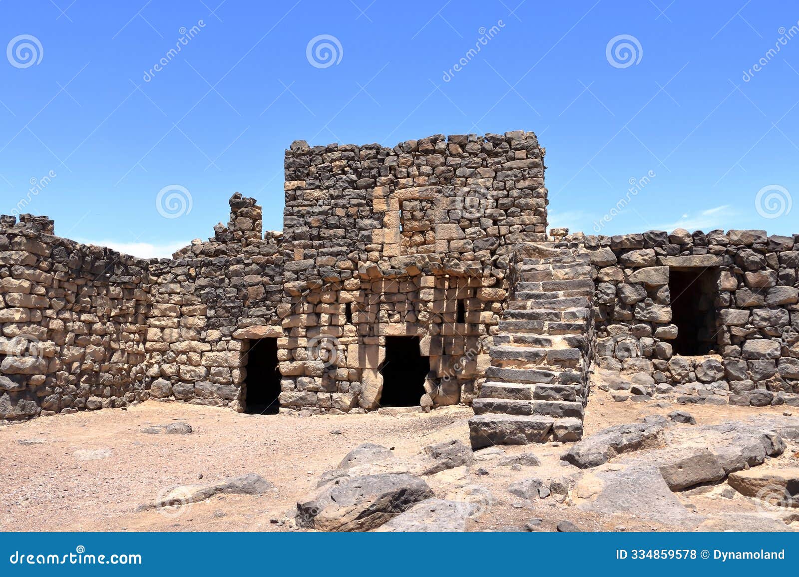 Ruins of Qasr Azraq Castle, Central-eastern Jordan, 100 Km East of ...