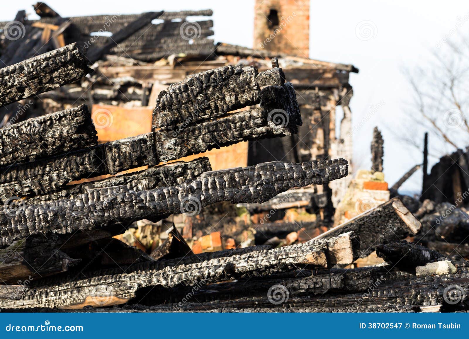 Ruins and Remains of a Burned Down House Stock Image - Image of dirty ...