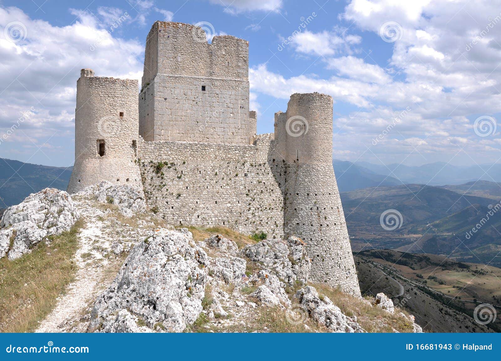 Ruins of Rocca Calascio Fortress, Abruzzi Stock Image - Image of ...