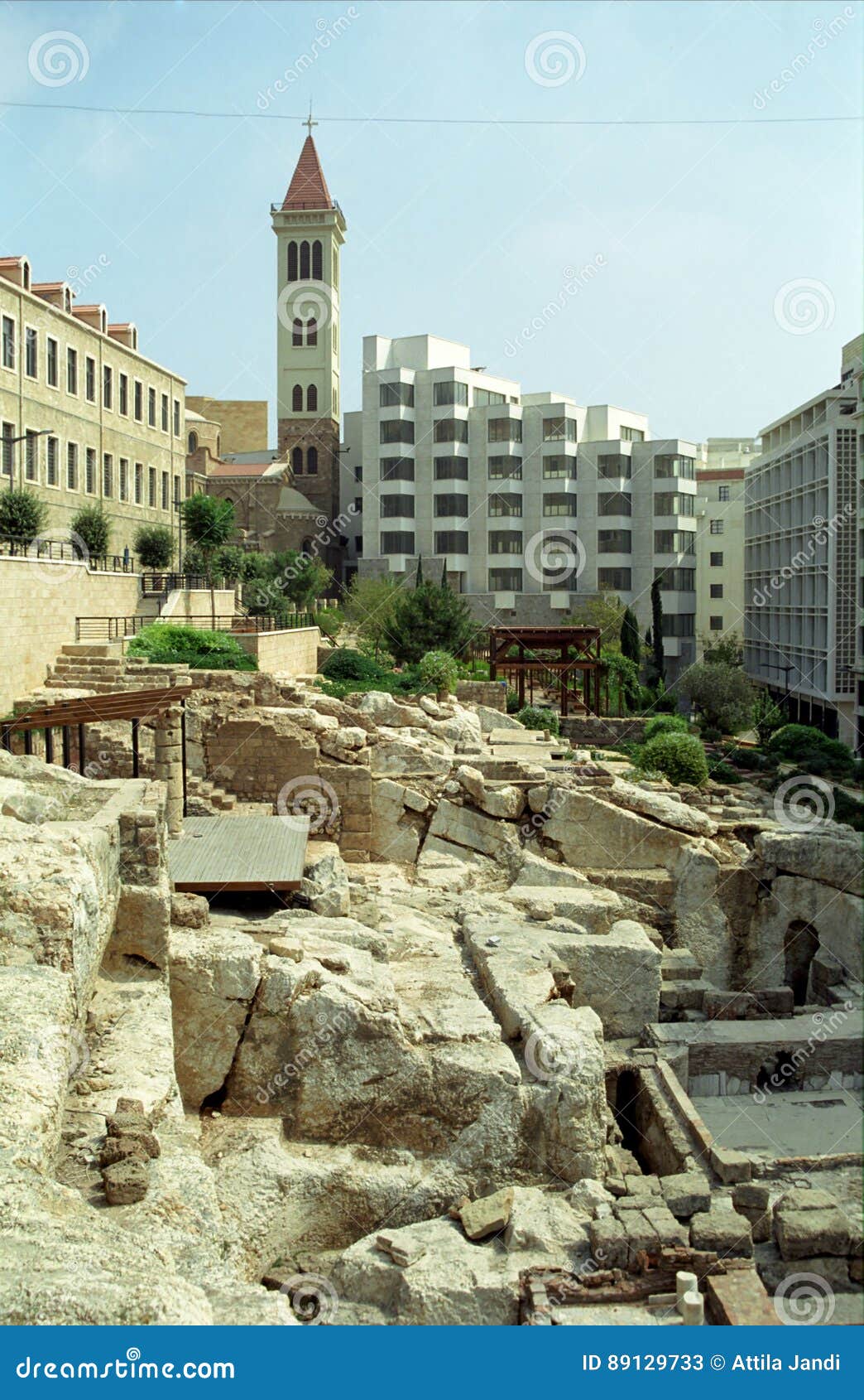 Ruins of the Roman Bath, Beirut, Lebanon Stock Image - Image of empire ...