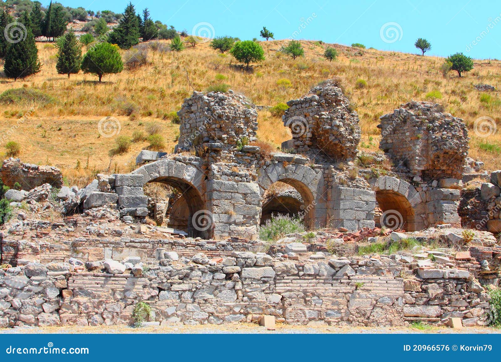 Ruins of the Roman baths stock photo. Image of archeology - 20966576