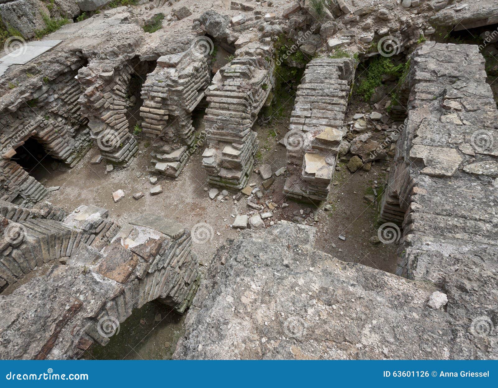Ruins of the Roman Baths at Perga in Turkey Stock Photo - Image of ...