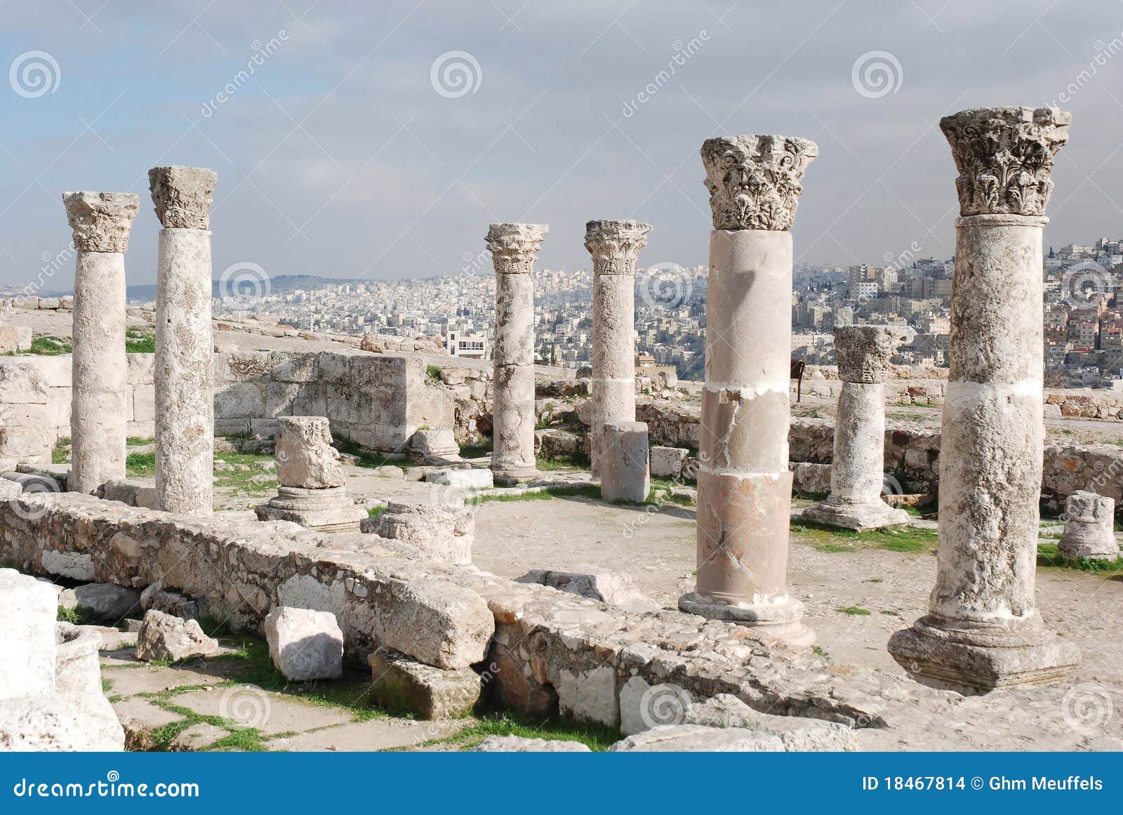 Ruins of the Roman Citadel in Amman Stock Photo - Image of architecture ...