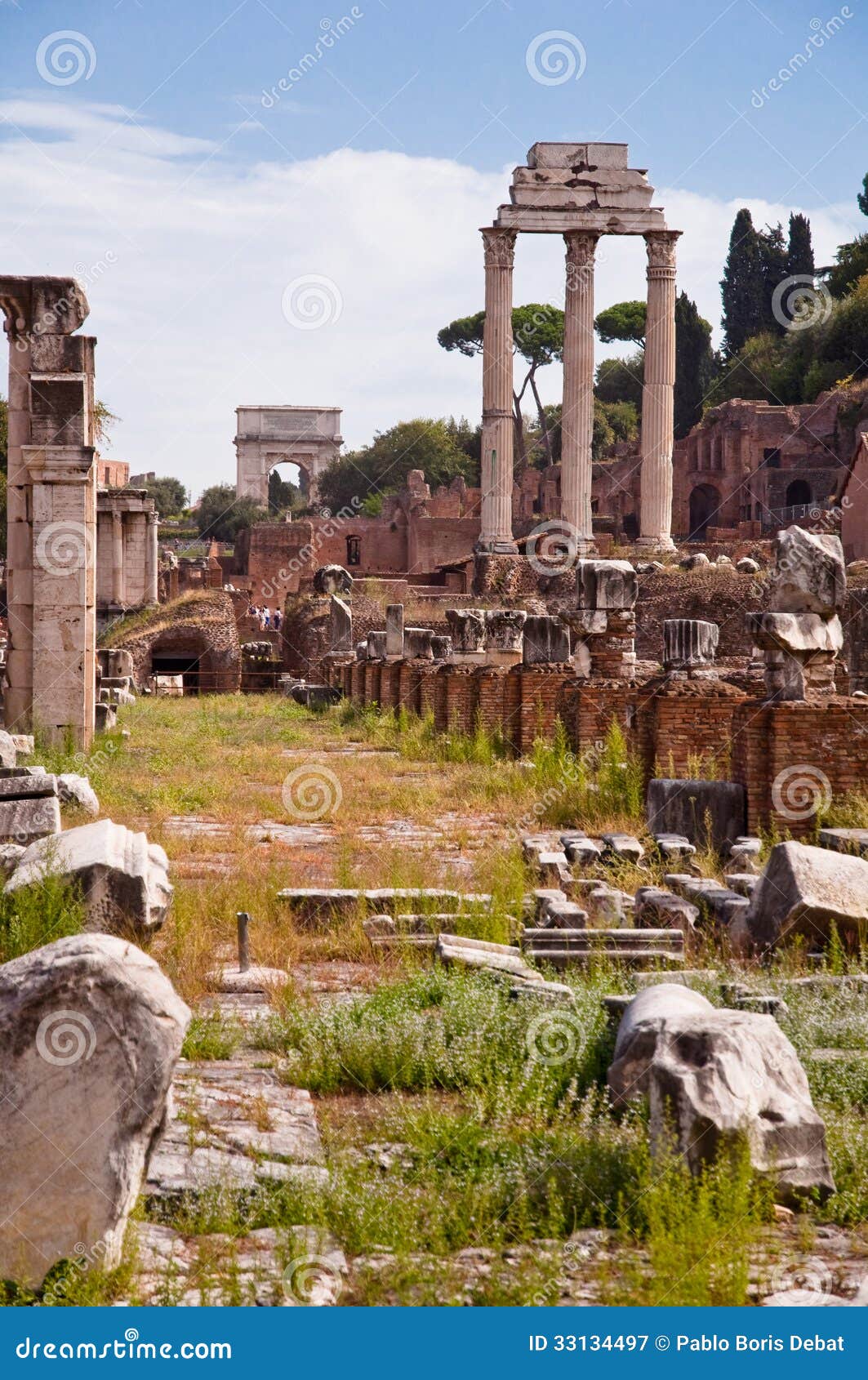 Ruins at Roman Forum Vertical View at Rome Stock Image - Image of ...