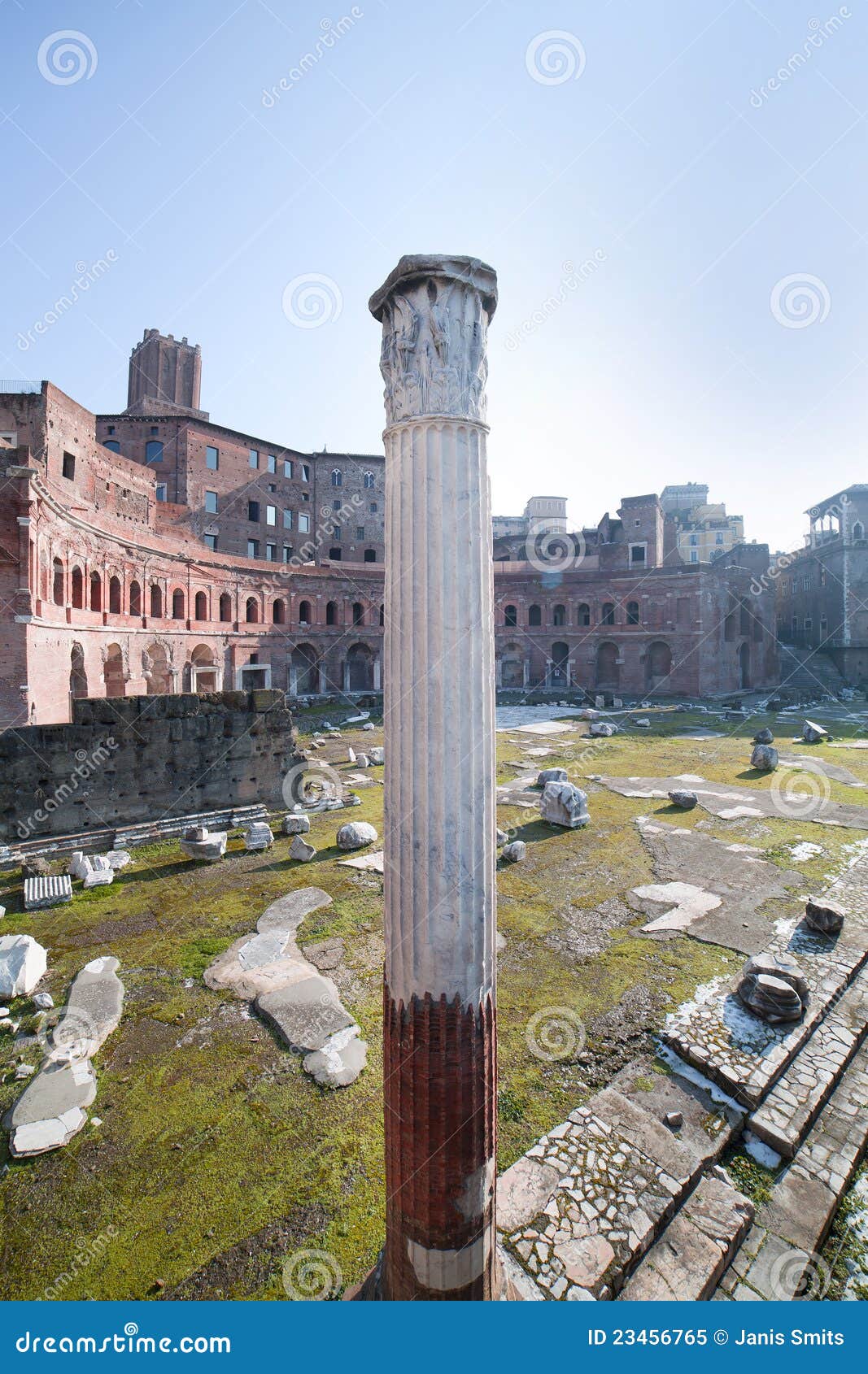 Ruins in Rome, Italy. stock image. Image of column, roma - 23456765