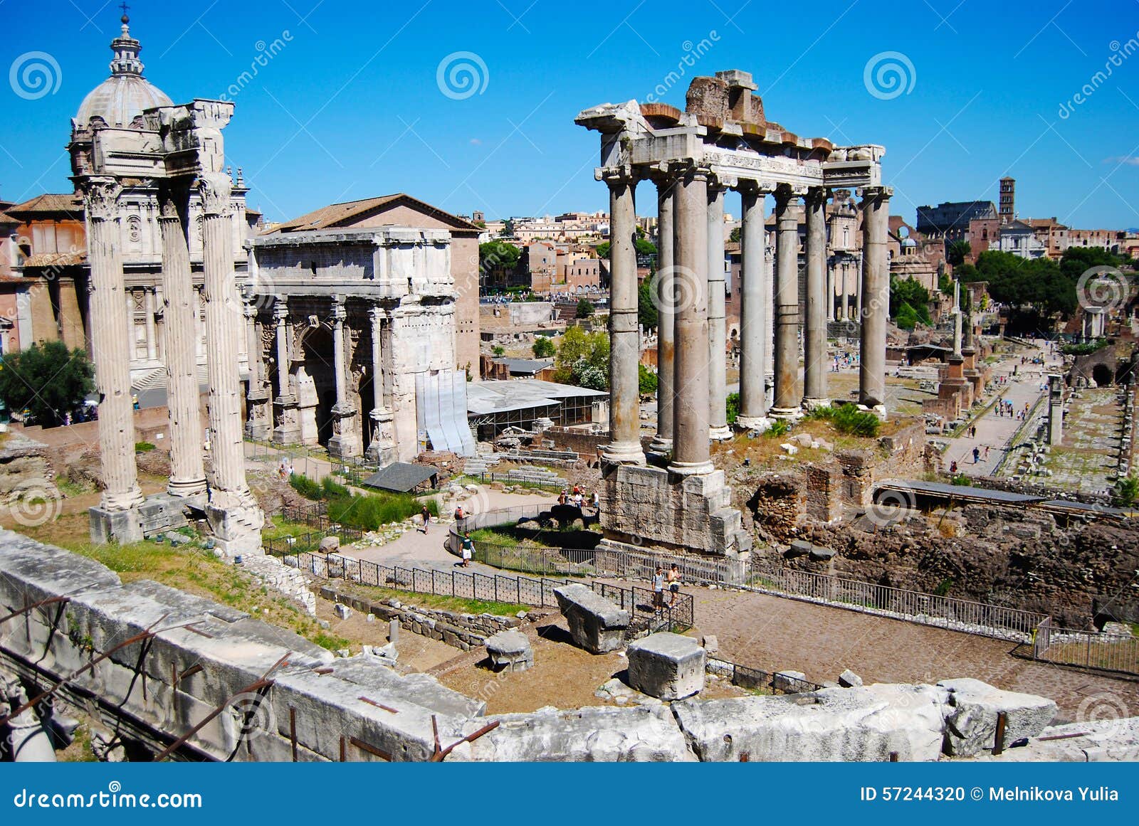 Ruins in Rome scenery editorial image. Image of monument - 57244320