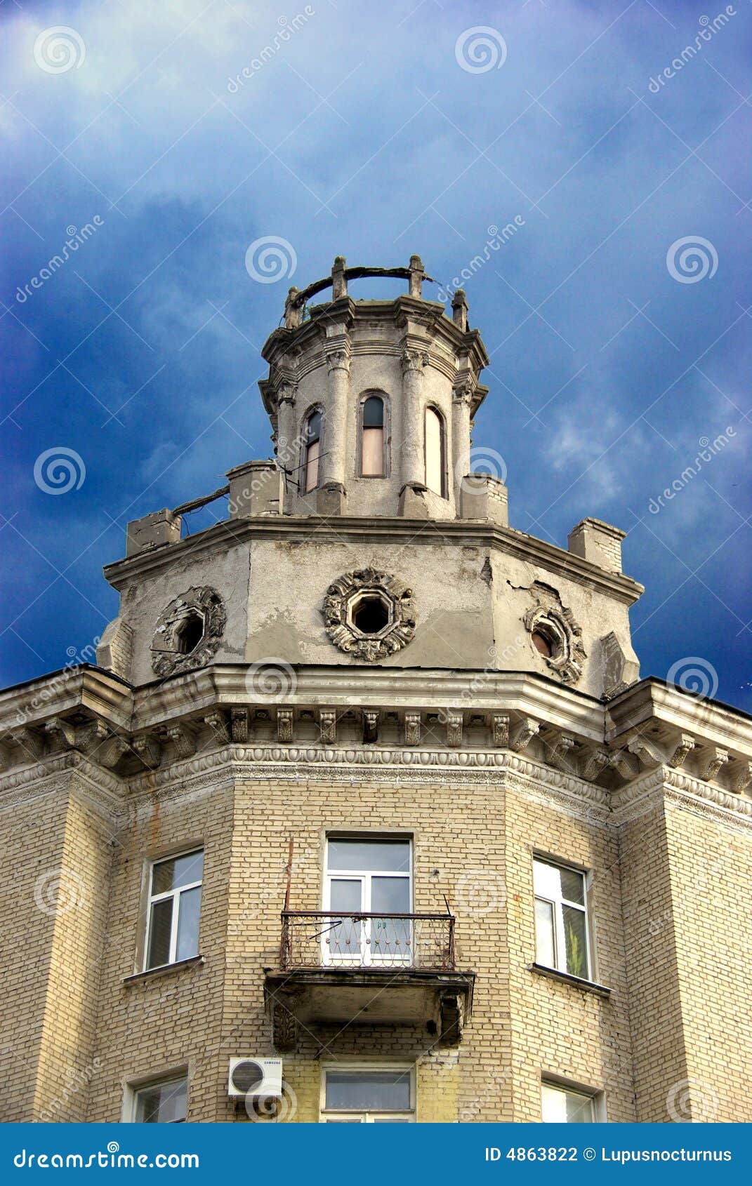Ruins on the roof stock photo. Image of building, window - 4863822