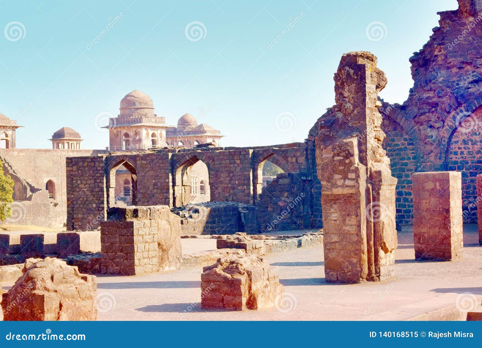 Ruins Inside Mandu Palace Complex Stock Image - Image of mandu, ruins ...