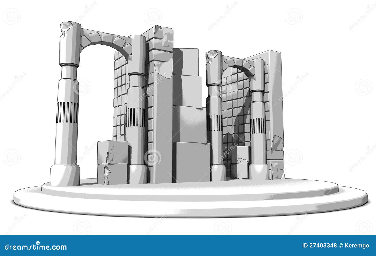 Ruins Sketch stock illustration. Illustration of detailed - 27403348