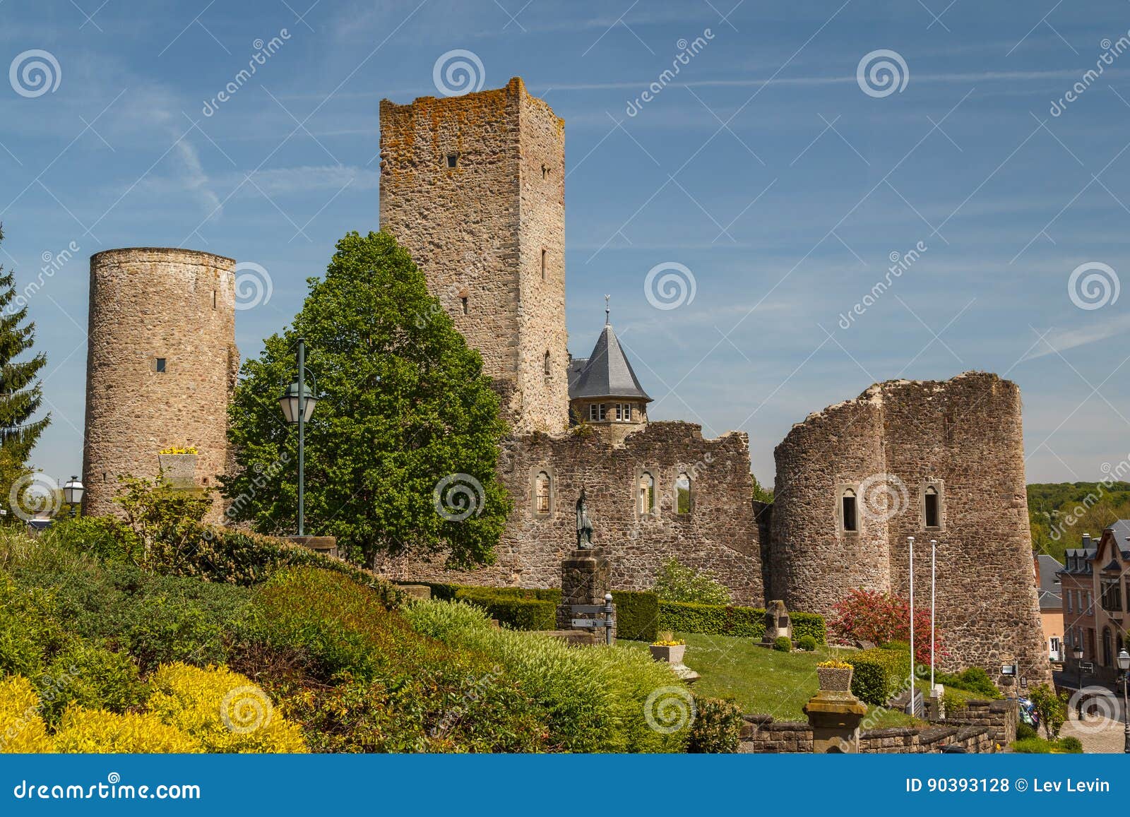 Ruins of the Small Medieval Castle Useldange Stock Photo - Image of ...
