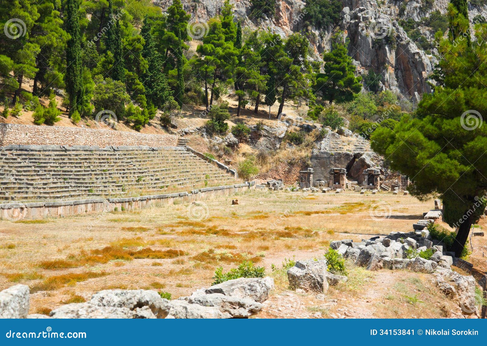 Ruins of Stadium in Delphi, Greece Stock Image - Image of history ...