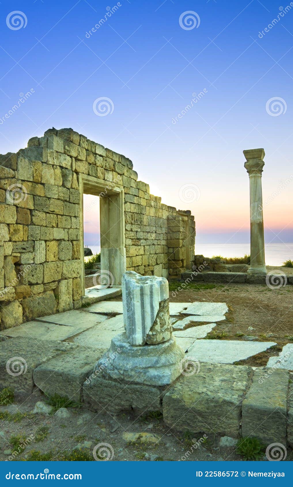 Ruins on sunset. stock photo. Image of europe, outdoor - 22586572