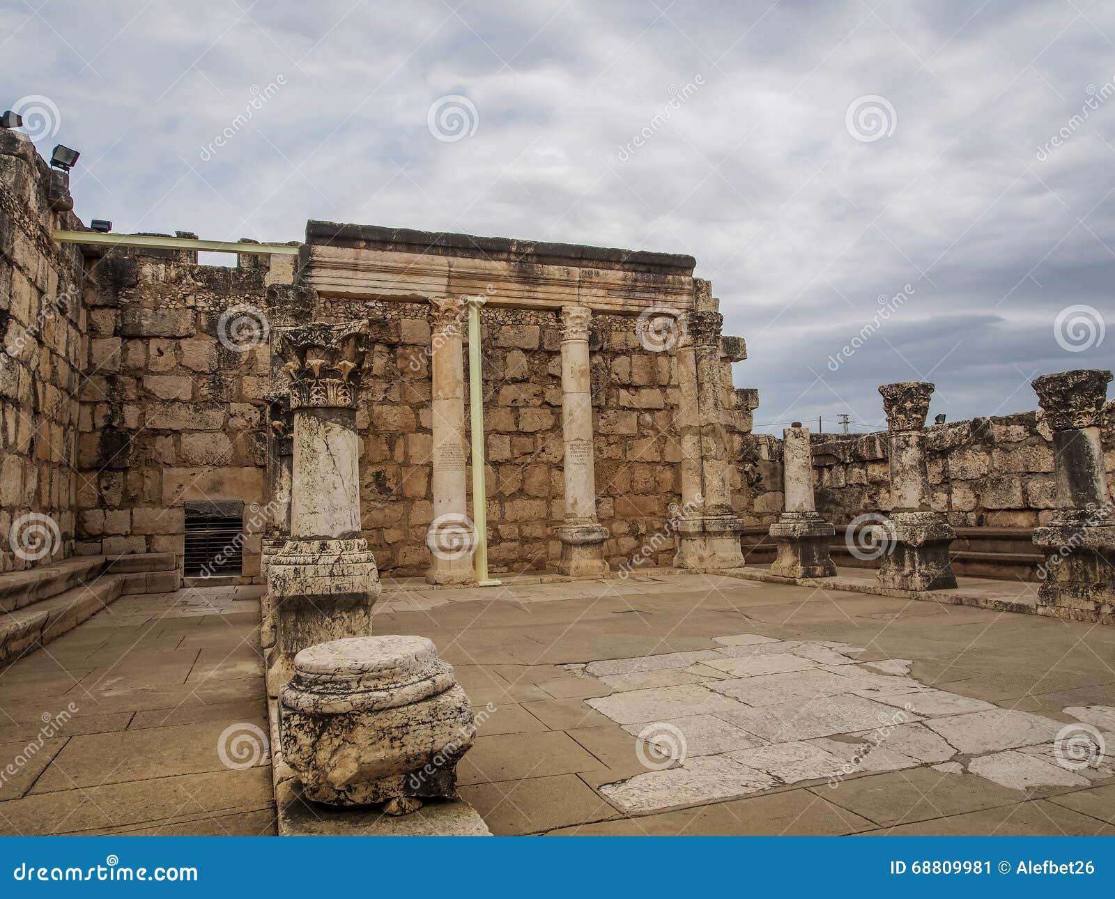 Ruins of Synagogue in Capernaum, Israel Stock Image - Image of column ...