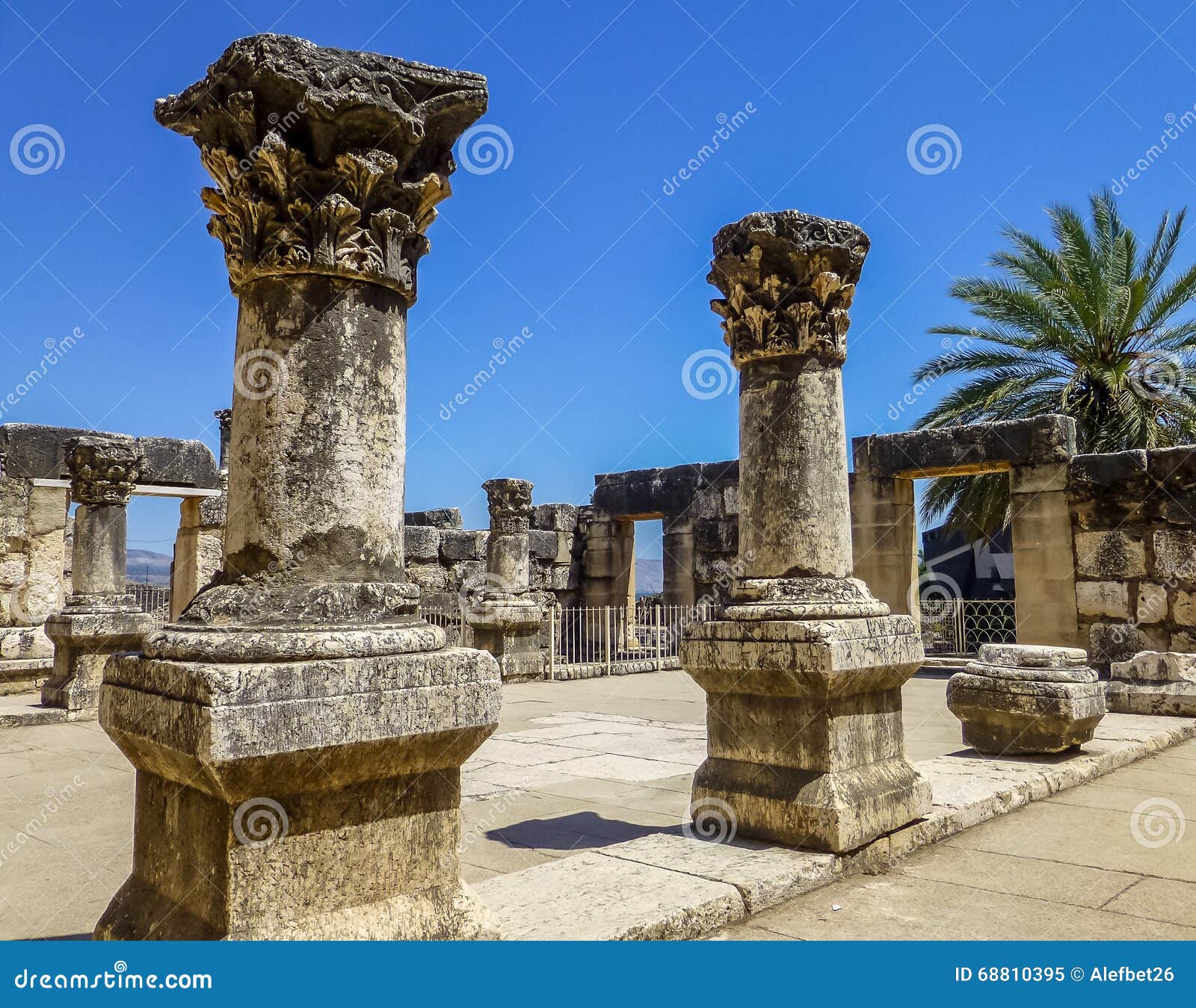 Ruins of Synagogue in Capernaum, Israel Stock Image - Image of kineret ...