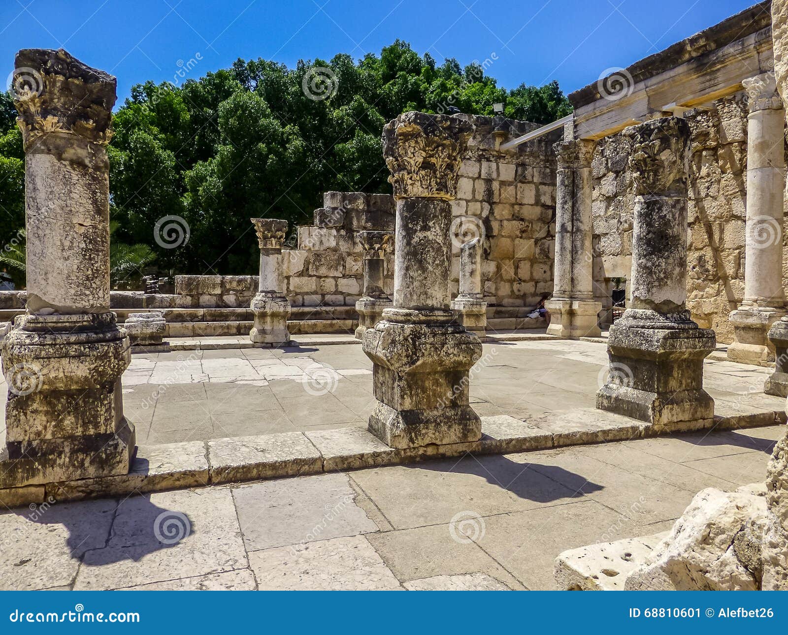 Ruins of Synagogue in Capernaum, Israel Stock Image - Image of historic ...