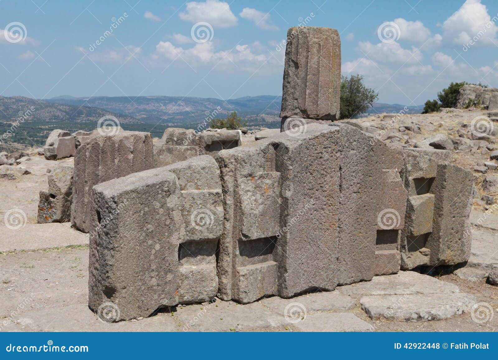 RUINS of the TEMPLE of ATHENA in ASSOS, CANAKKALE. Stock Photo - Image ...