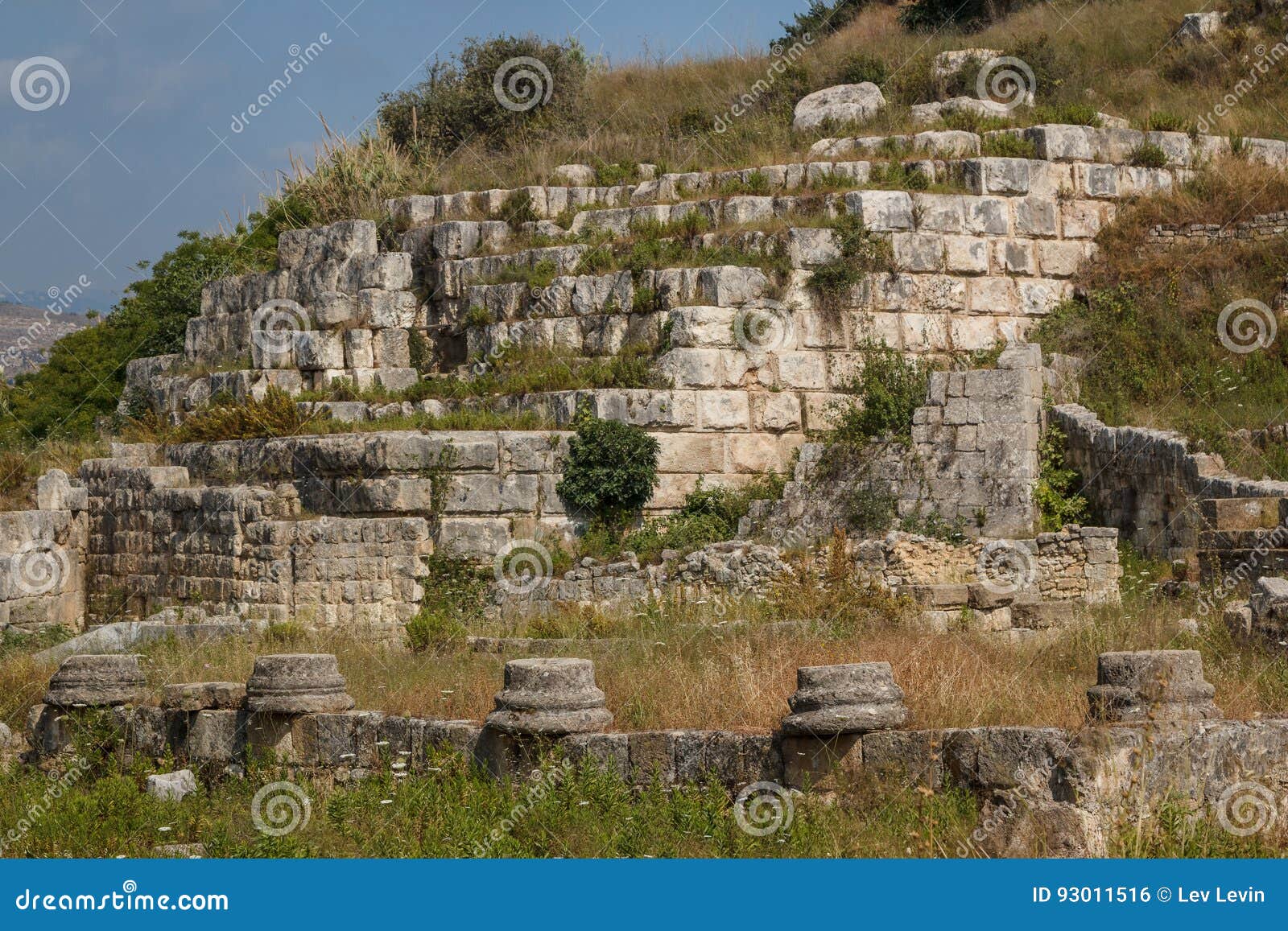 Ruins of Temple of Eshmun Near Sidon Stock Photo - Image of tourist ...