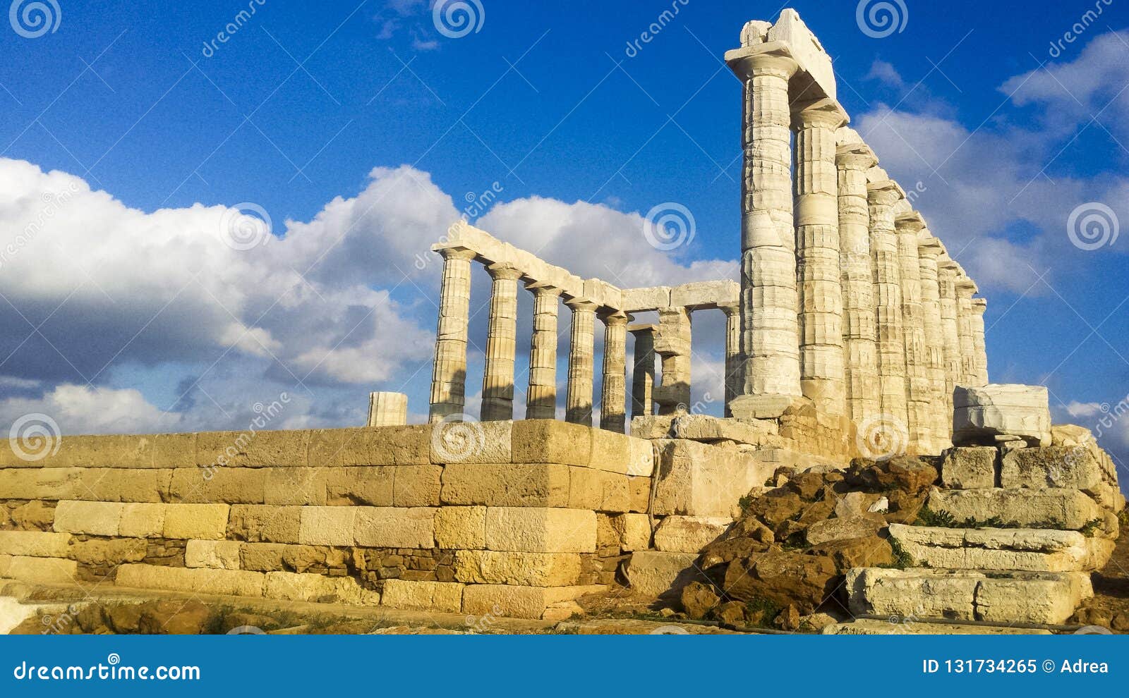 Ruins from the Temple of Poseidon Stock Image - Image of column, marble ...