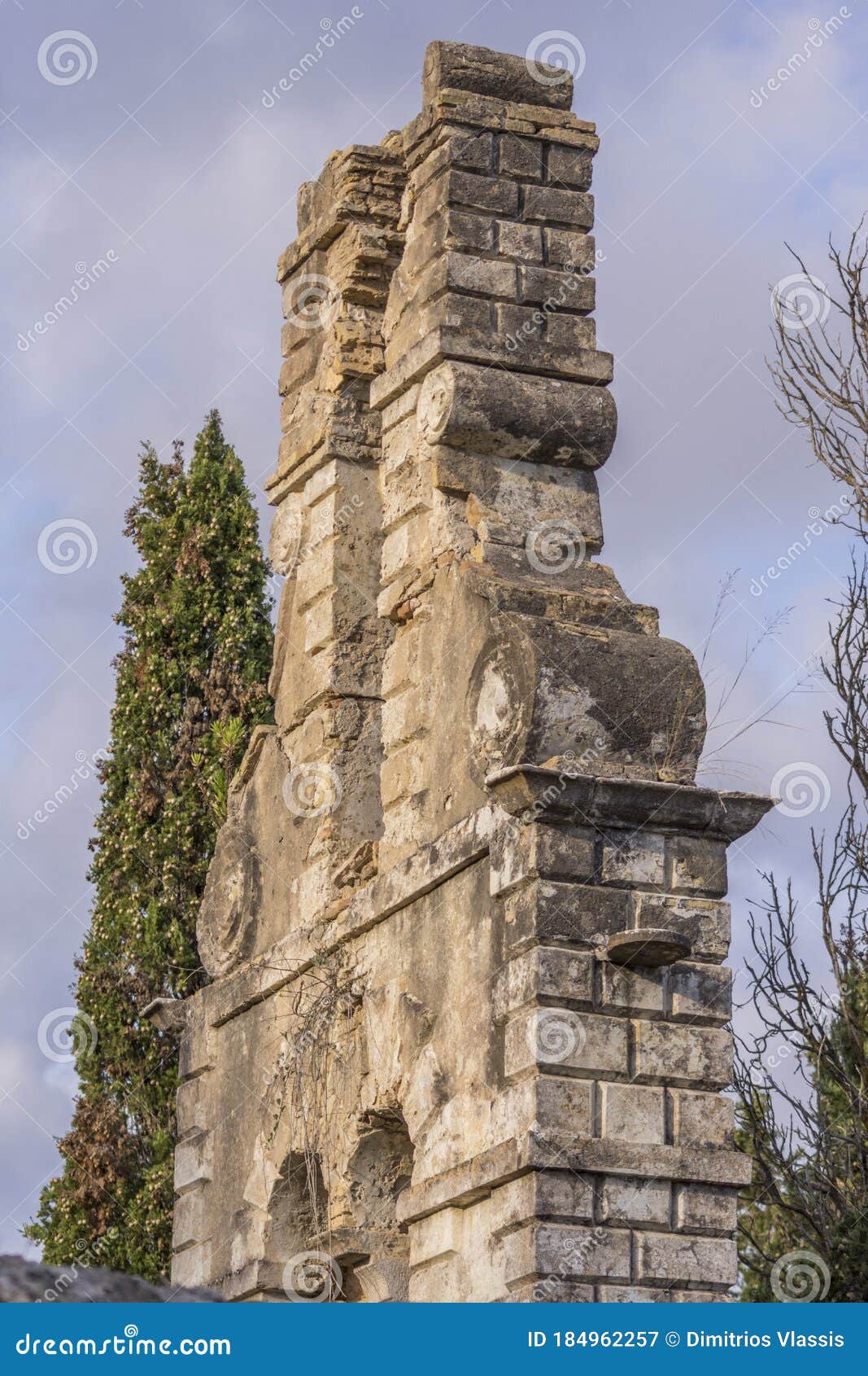 Ruins of a 16th Century Monastery in Corfu Greece. Stock Image - Image ...