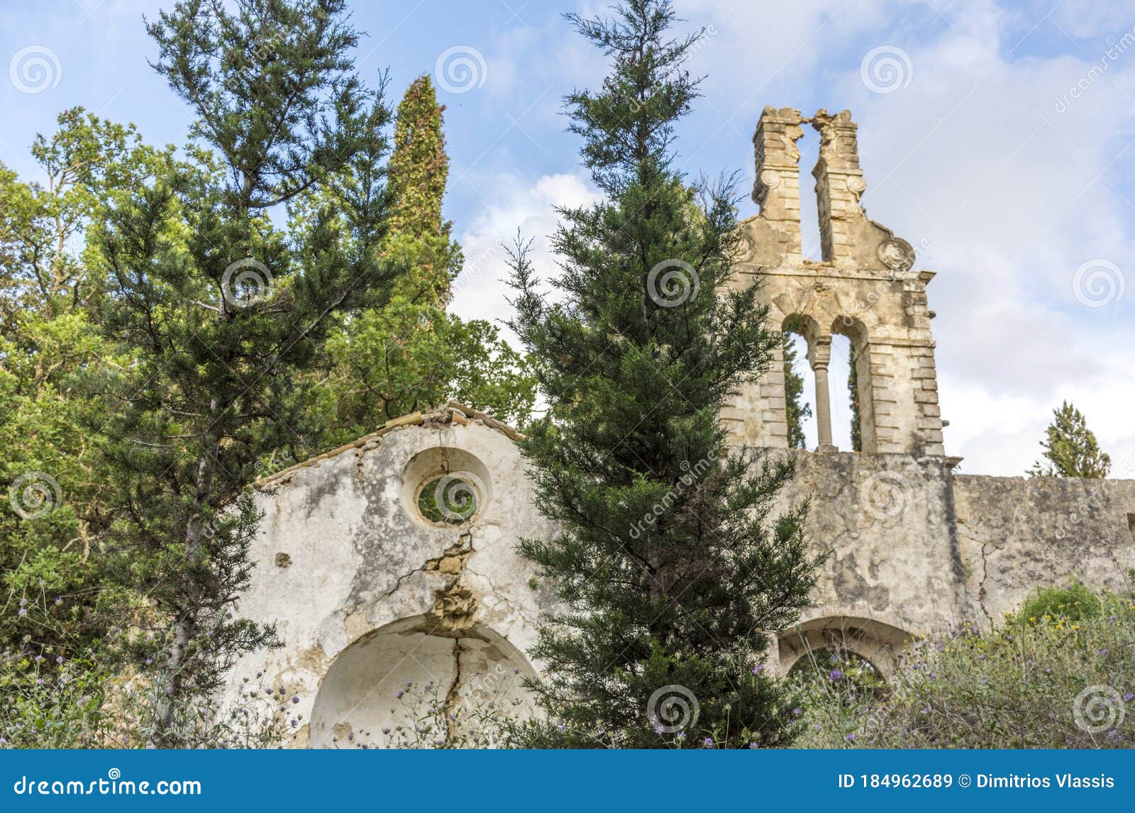 Ruins of a 16th Century Monastery in Corfu Greece. Stock Image - Image ...
