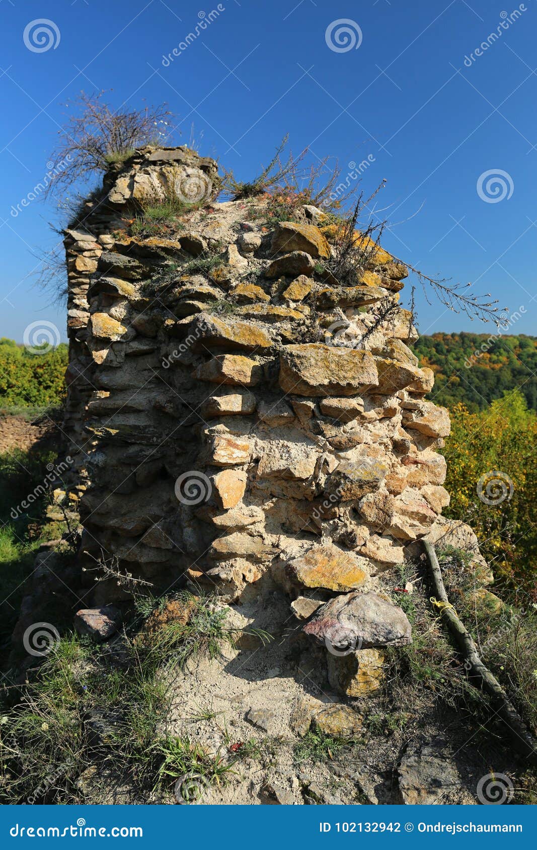 Remains of the Broken Castle Walls Stock Photo - Image of brick ...