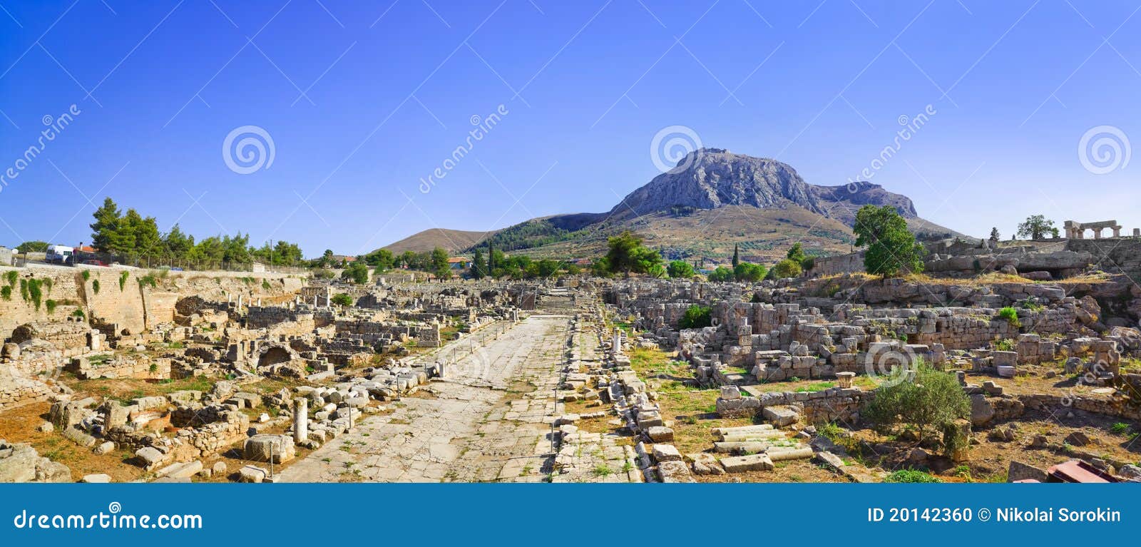 Ruins of Town in Corinth, Greece Stock Photo - Image of culture, europe ...