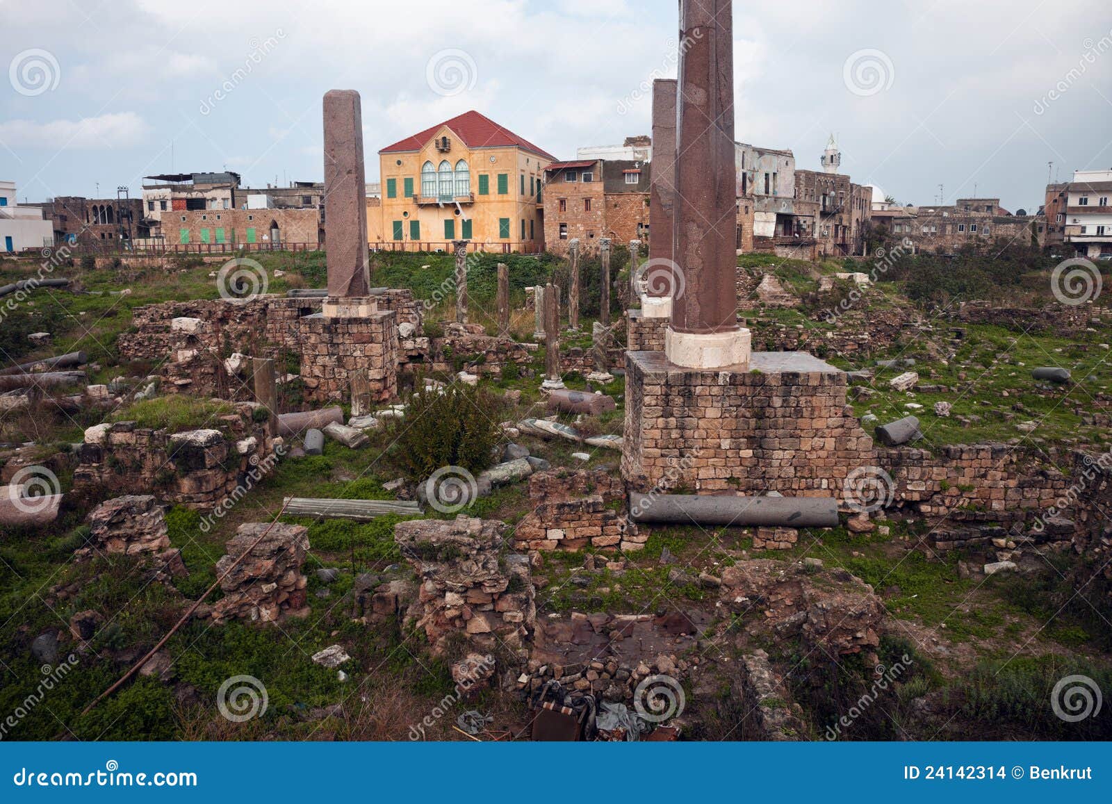 Ruins in Tyre stock photo. Image of middle, meditearrean - 24142314