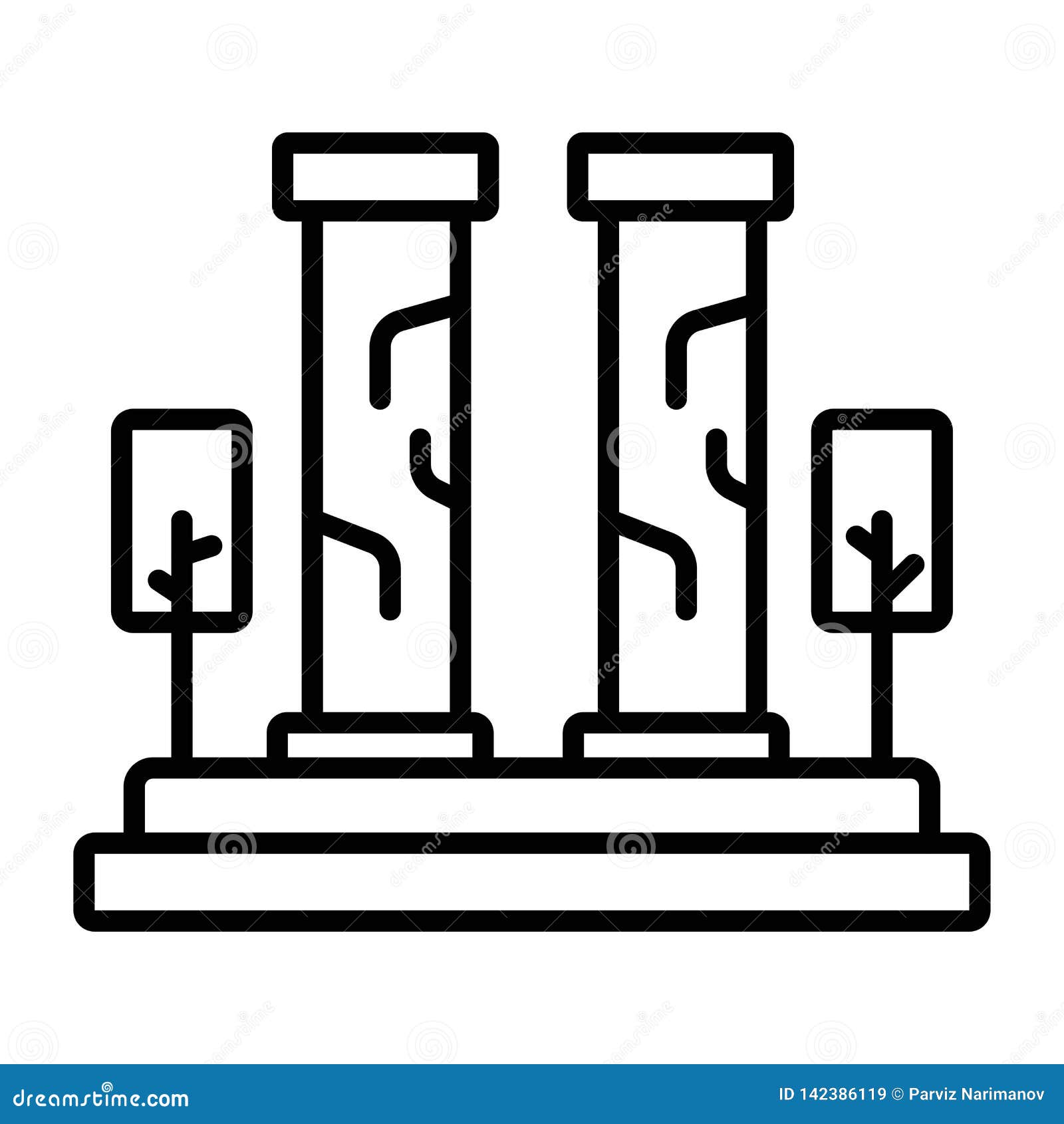 Ruins vector icon stock vector. Illustration of isolated - 142386119
