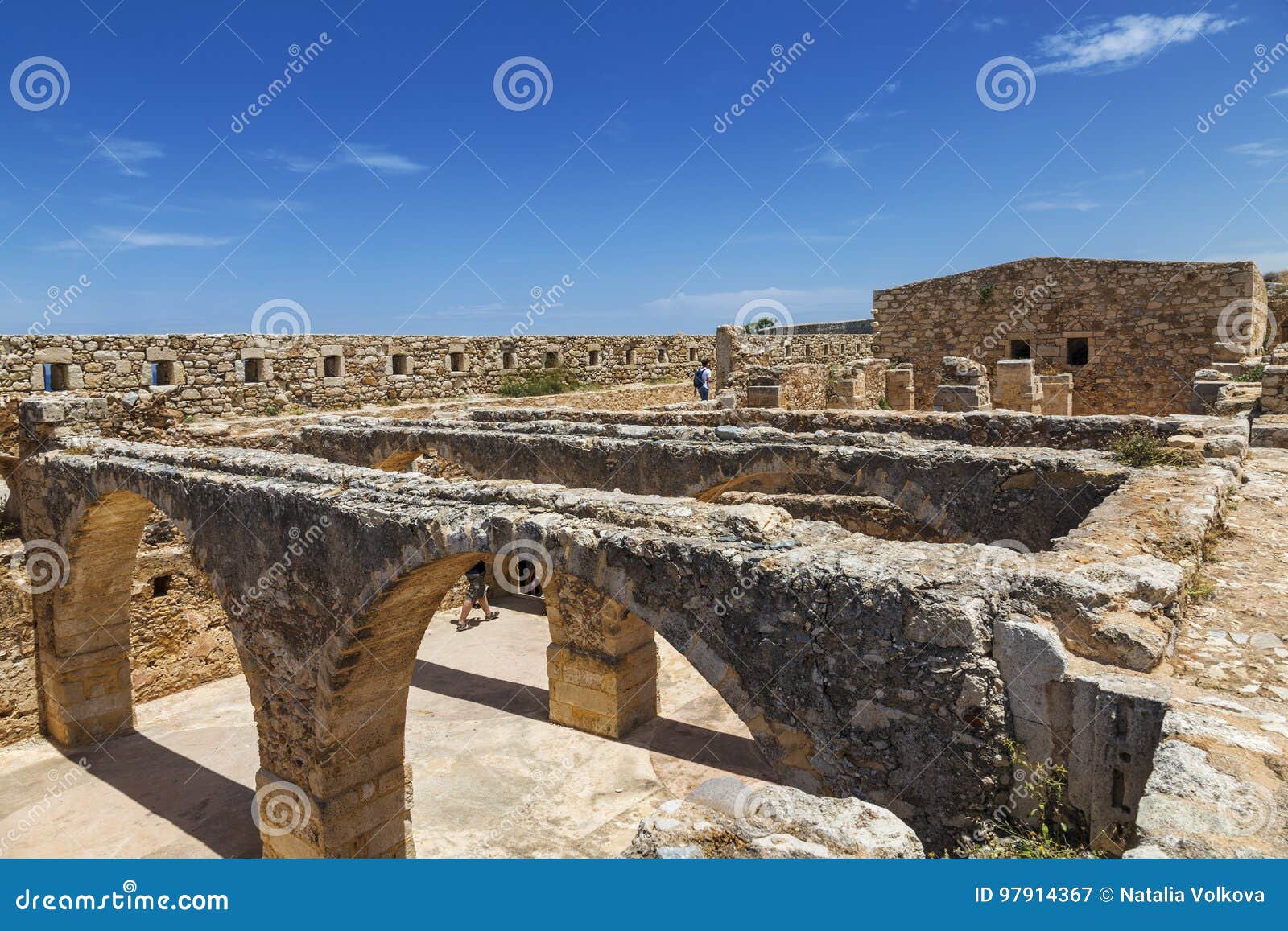 Ruins of the Venetian Castle Fortezza in Rethymno, Crete Editorial ...
