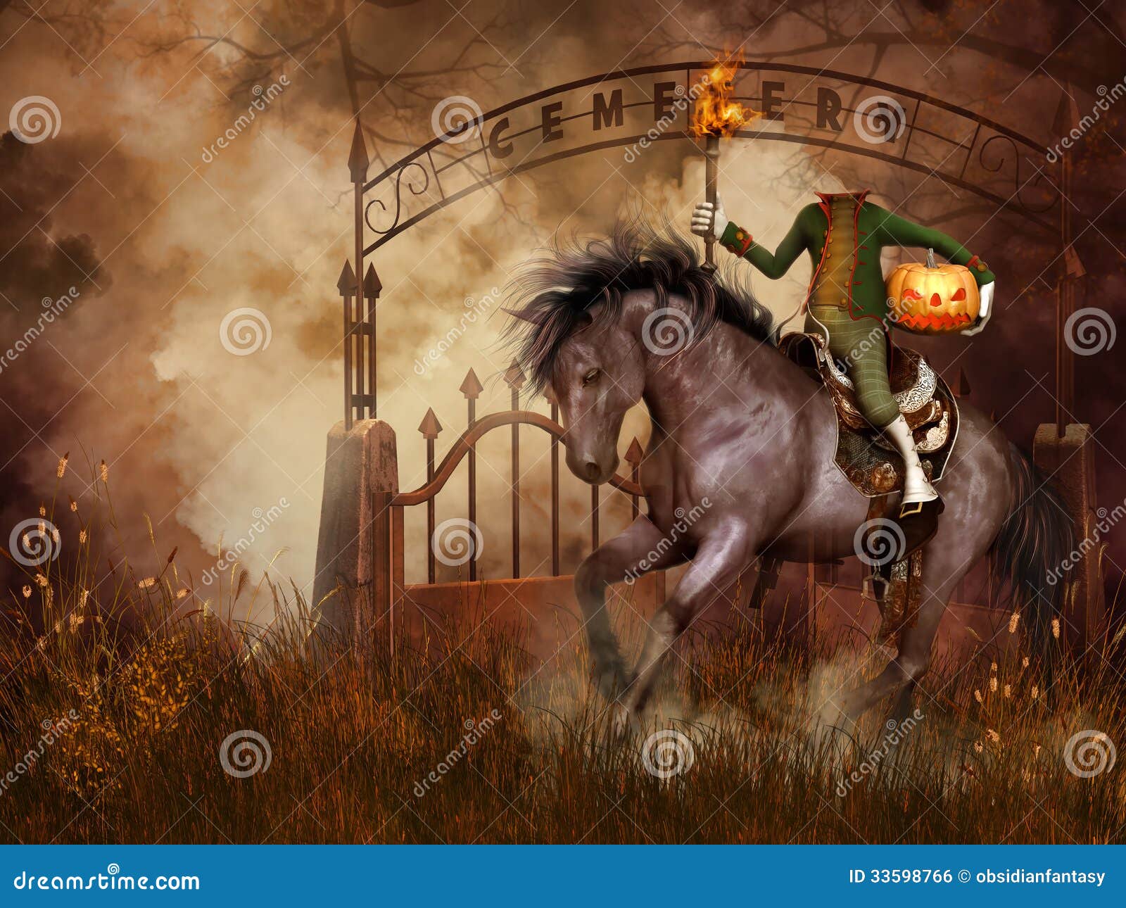 Ruiter zonder hoofd stock illustratie. Illustration of pompoen - 33598766