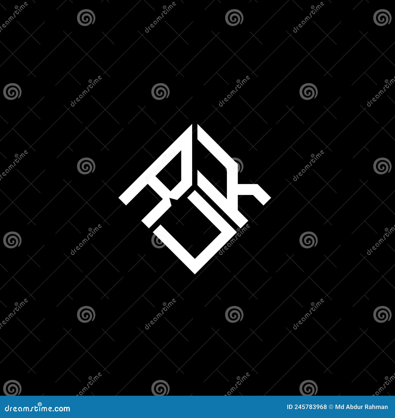 RUK Letter Logo Design on Black Background. RUK Creative Initials ...