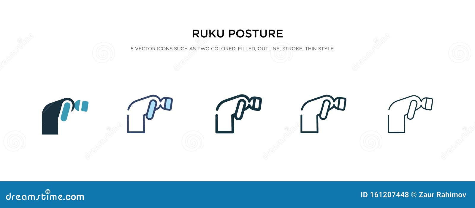 Ruku Posture Icon in Different Style Vector Illustration. Two Colored ...