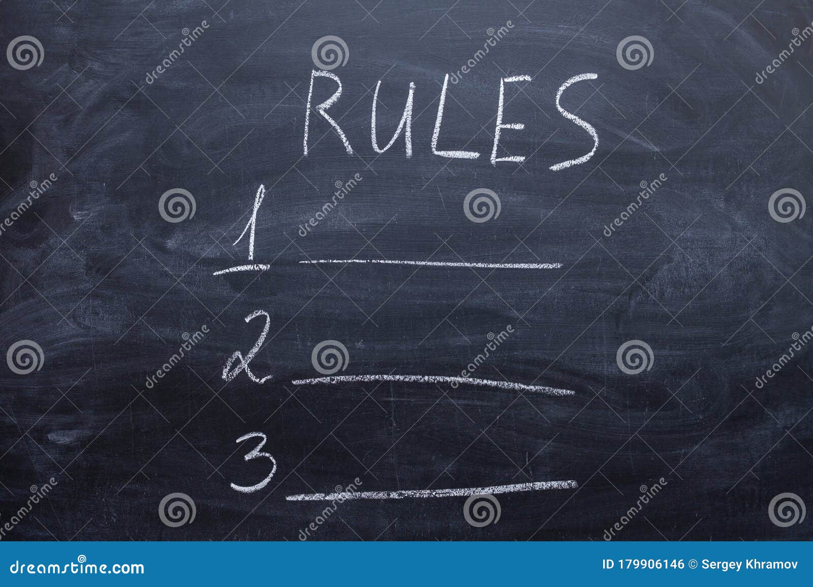 Rule List on Blank Chalkboard Stock Photo - Image of blank, answer ...