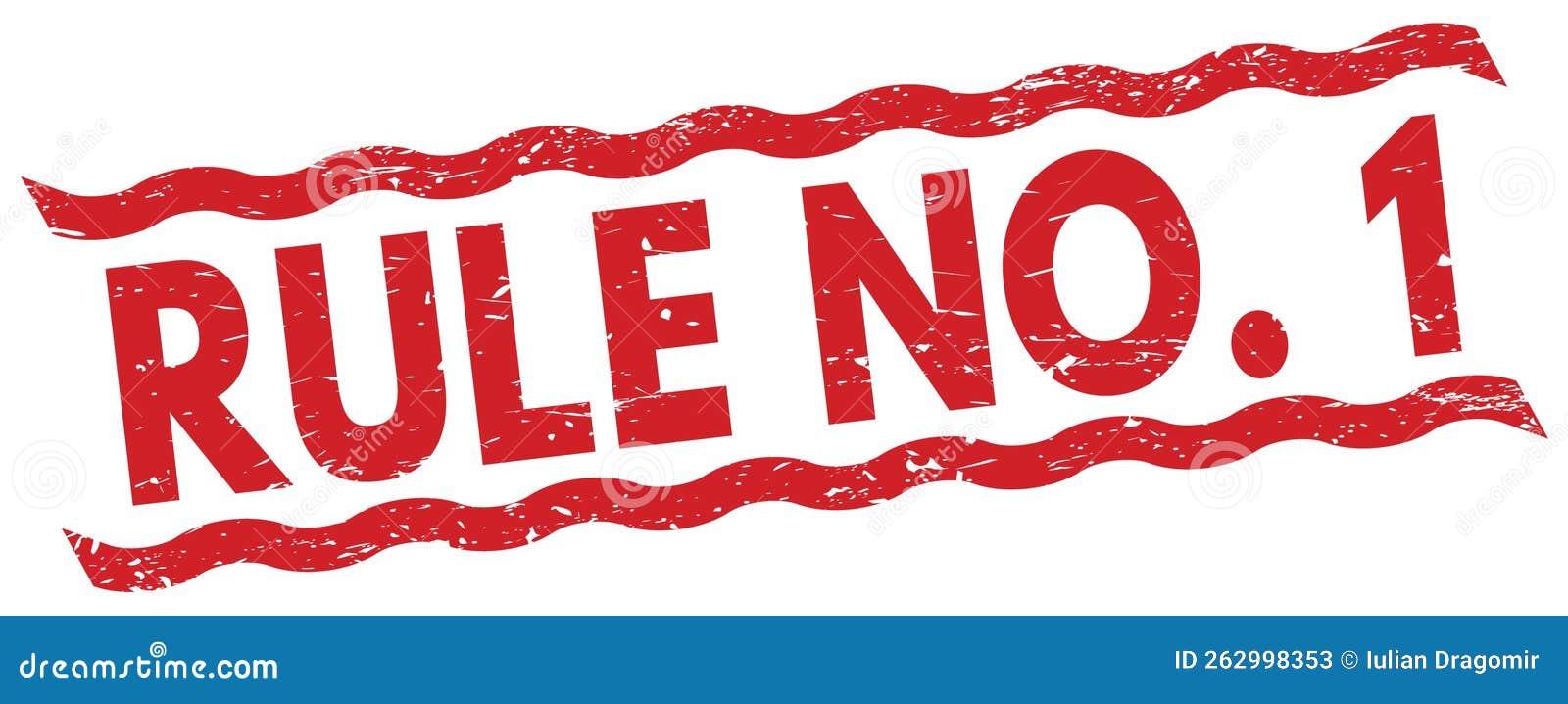 RULE NO. 1 Text on Red Lines Stamp Sign Stock Illustration ...