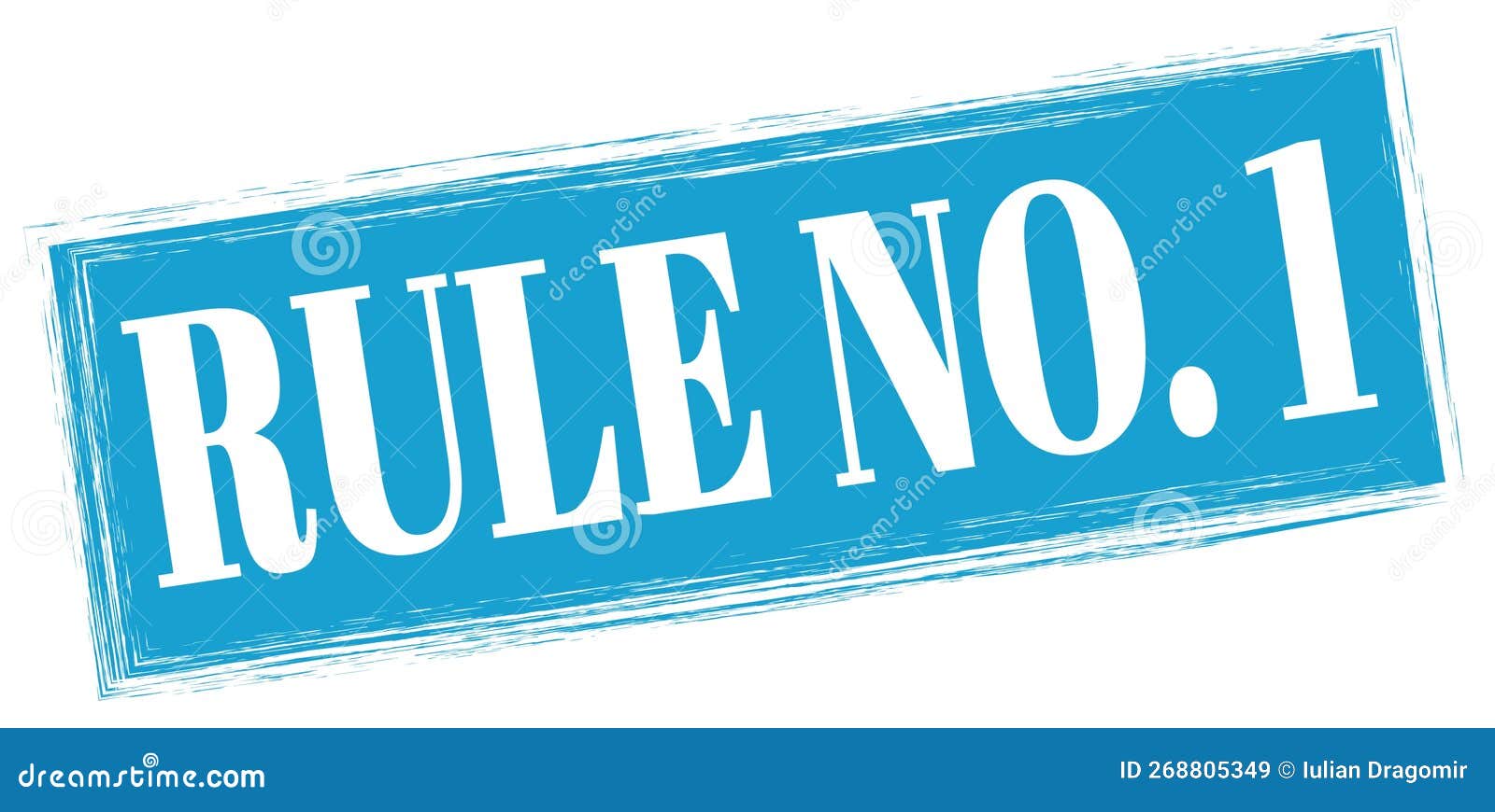 RULE NO. 1 Text Written on Blue Stamp Sign Stock Illustration ...