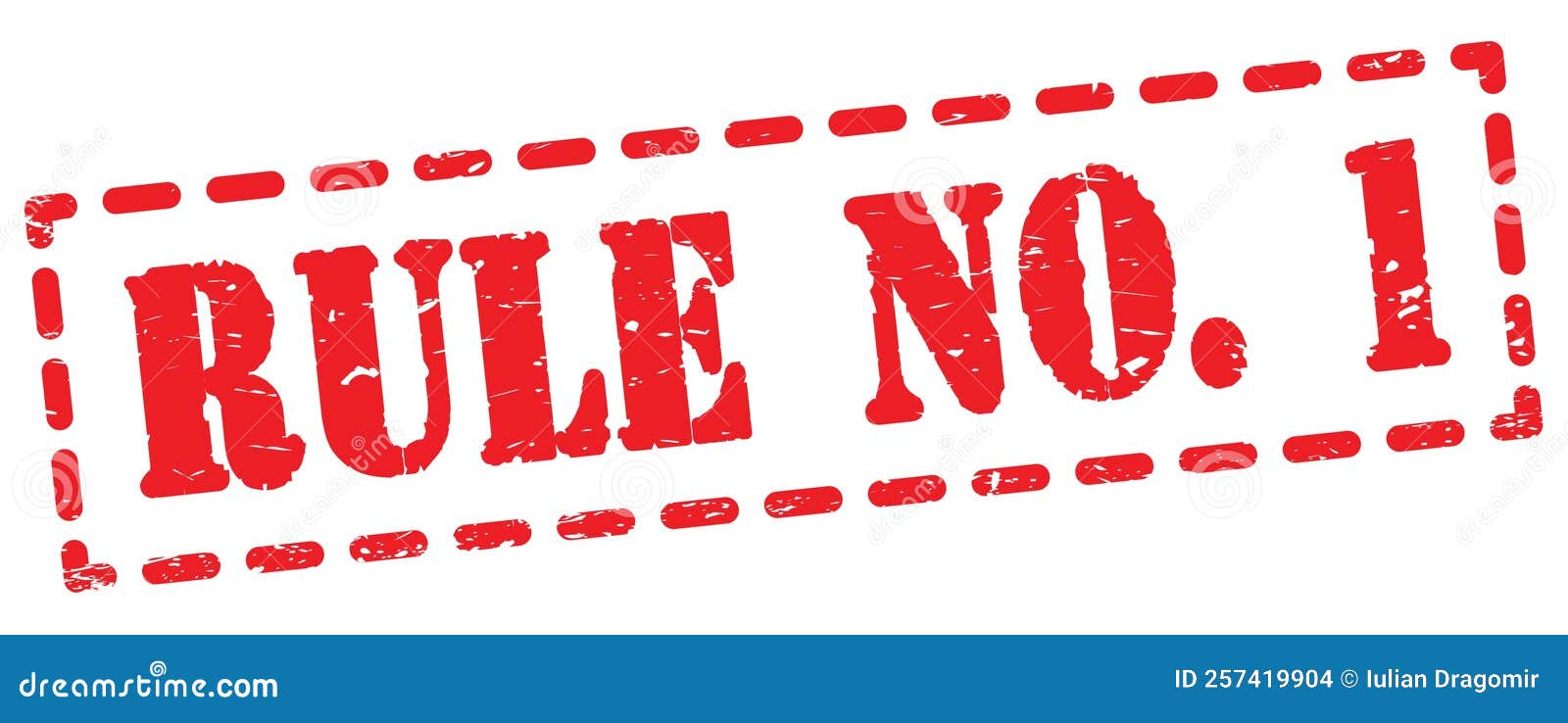 RULE NO. 1 Text Written on Red Stamp Sign Stock Illustration ...