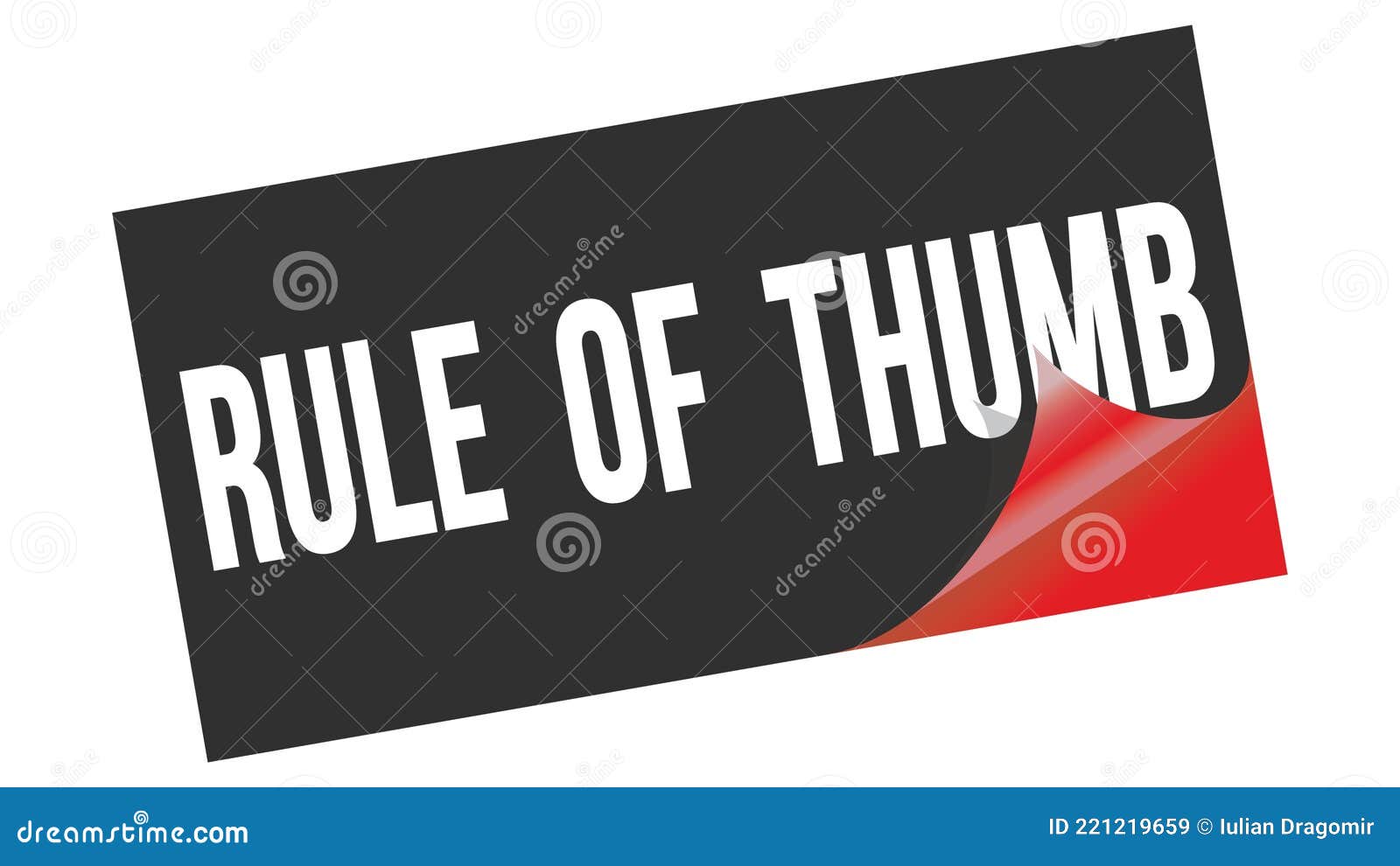 RULE of THUMB Text on Black Red Sticker Stamp Stock Illustration ...