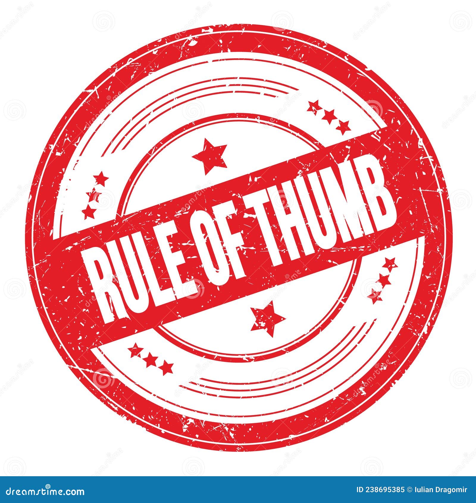 RULE of THUMB Text on Red Round Grungy Stamp Stock Illustration ...