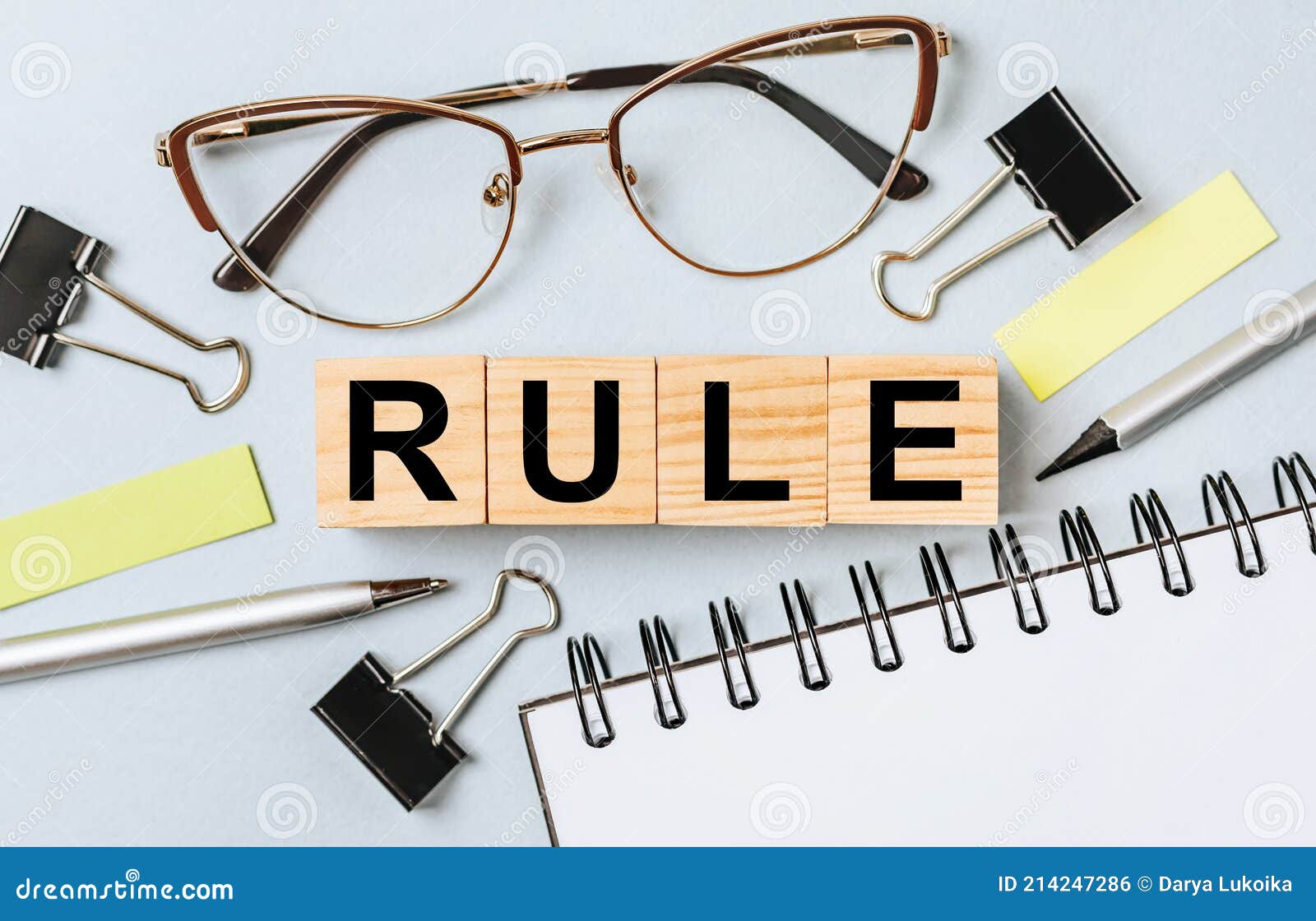 RULE Word on Wooden Cubes on Office Desk Stock Photo - Image of wood ...