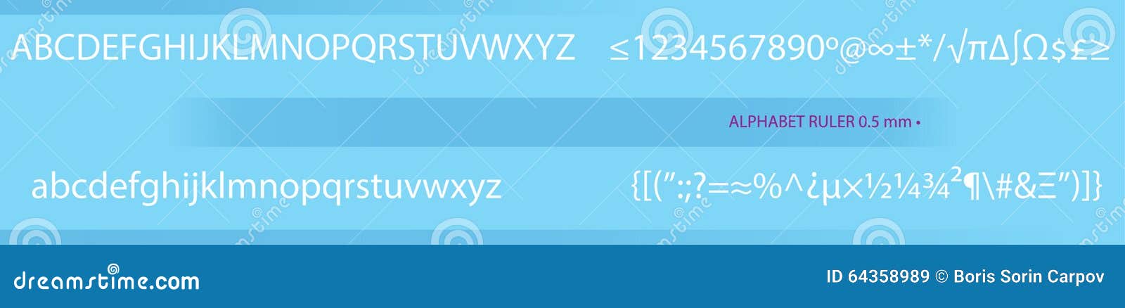 Ruler With Alphabet - Trace Cartoon Vector | CartoonDealer.com #64358989