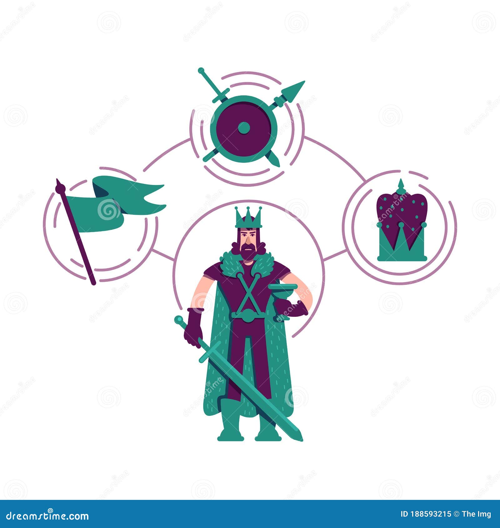 Ruler Archetype Flat Concept Vector Illustration Stock Vector ...